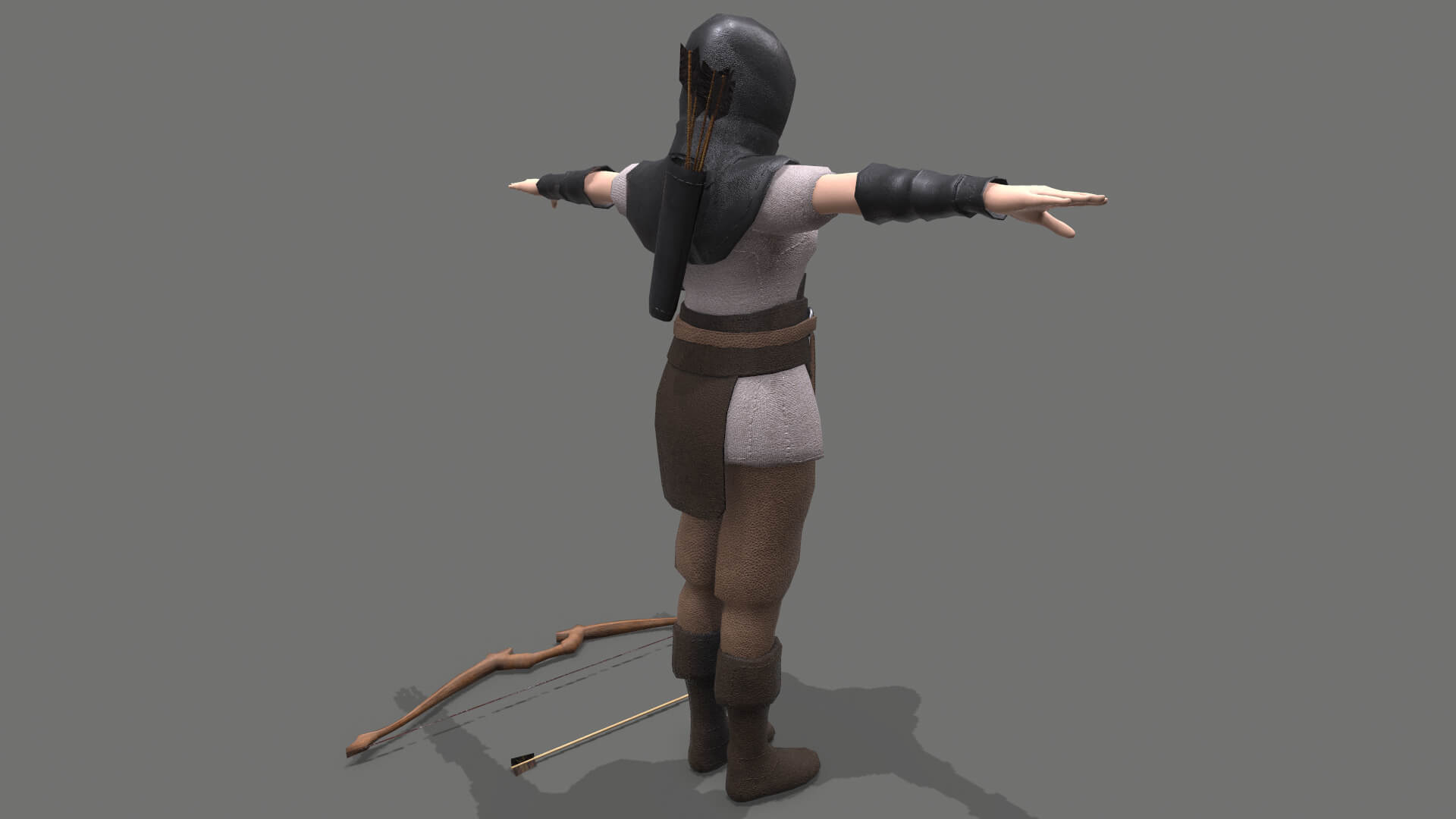 Archer Girl Low Poly 3D Model by omer kamal