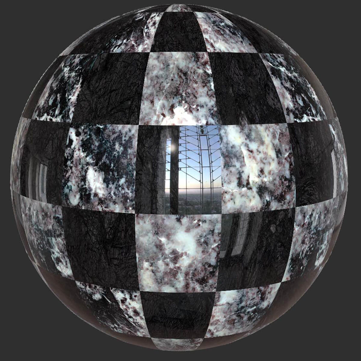 Classic Black and White Marble Checker 4K PBR Texture by omer kamal