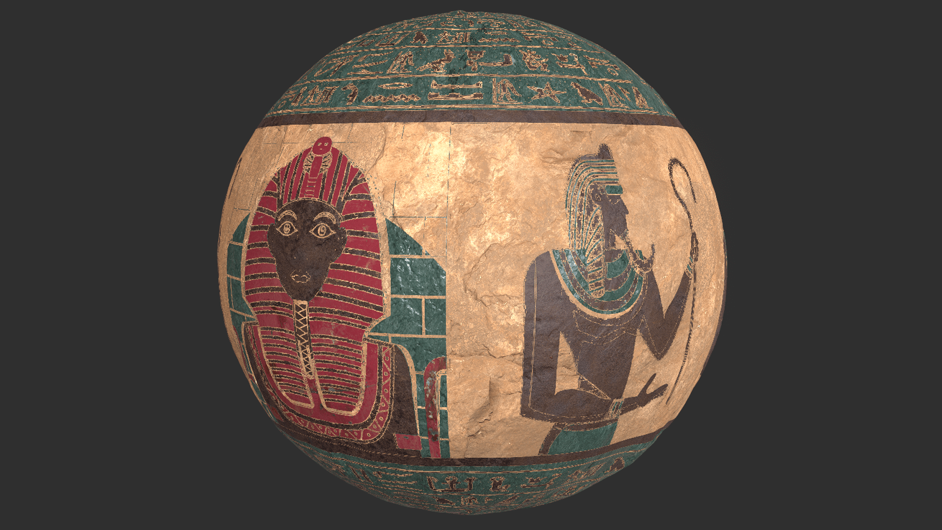 Ancient Egypt Wall Pbr 4k Texture 3D Render by omer kamal