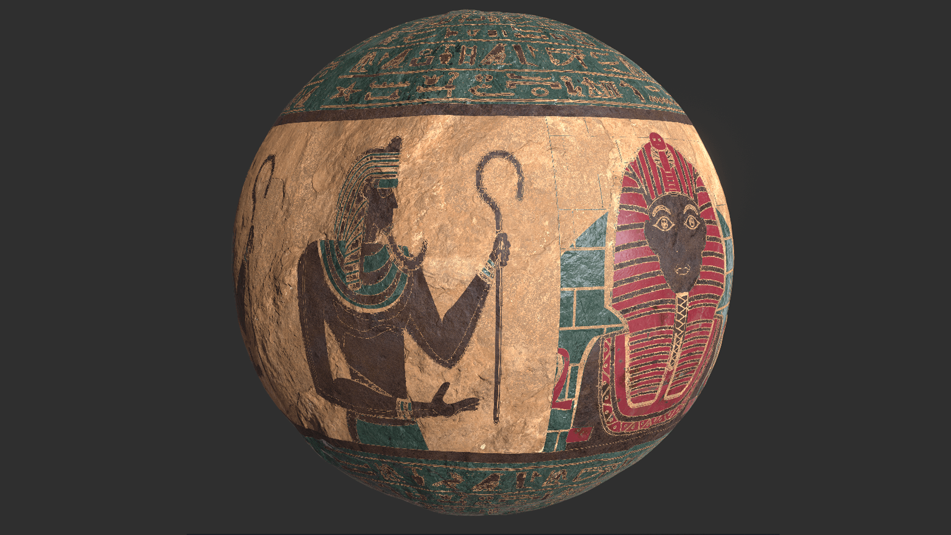 Ancient Egypt Wall Pbr 4k Texture 3D Render by omer kamal