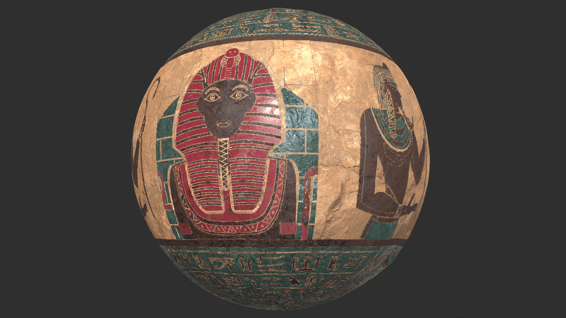 Ancient Egypt Wall Pbr 4k Texture 3D Render by omer kamal