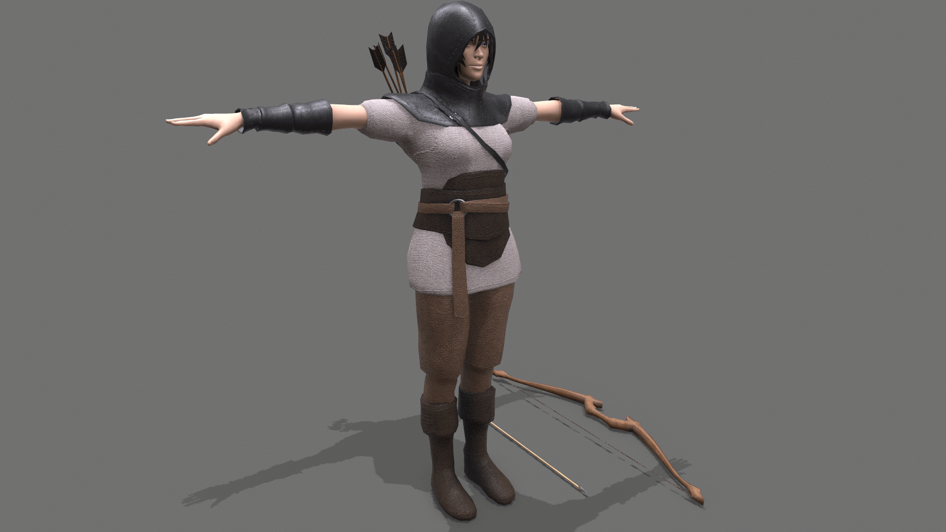 Archer Girl Low-poly 3D Render, Digital Art by omer kamal