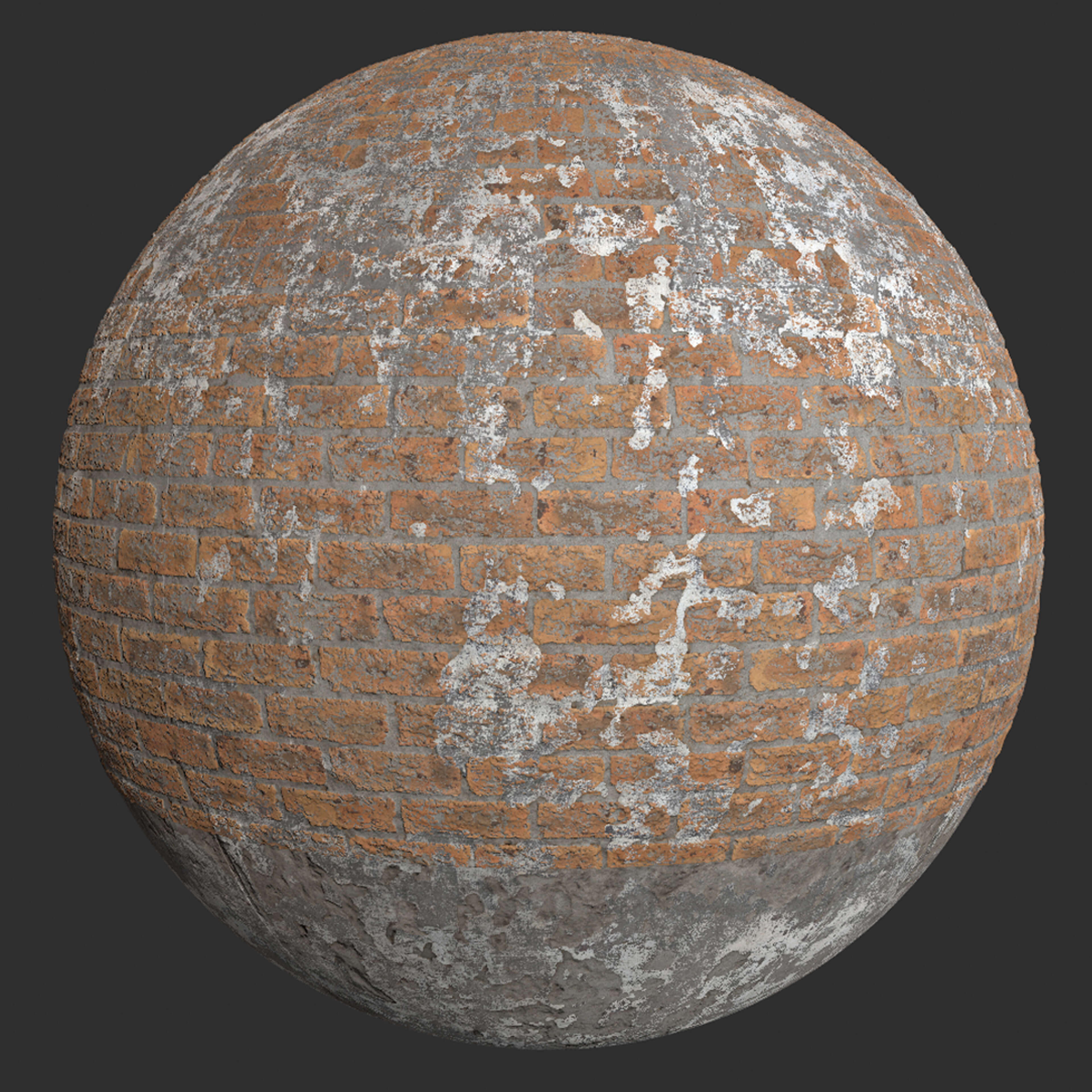 Damaged Brick Wall Pbr 4k Textures 3D Render by omer kamal