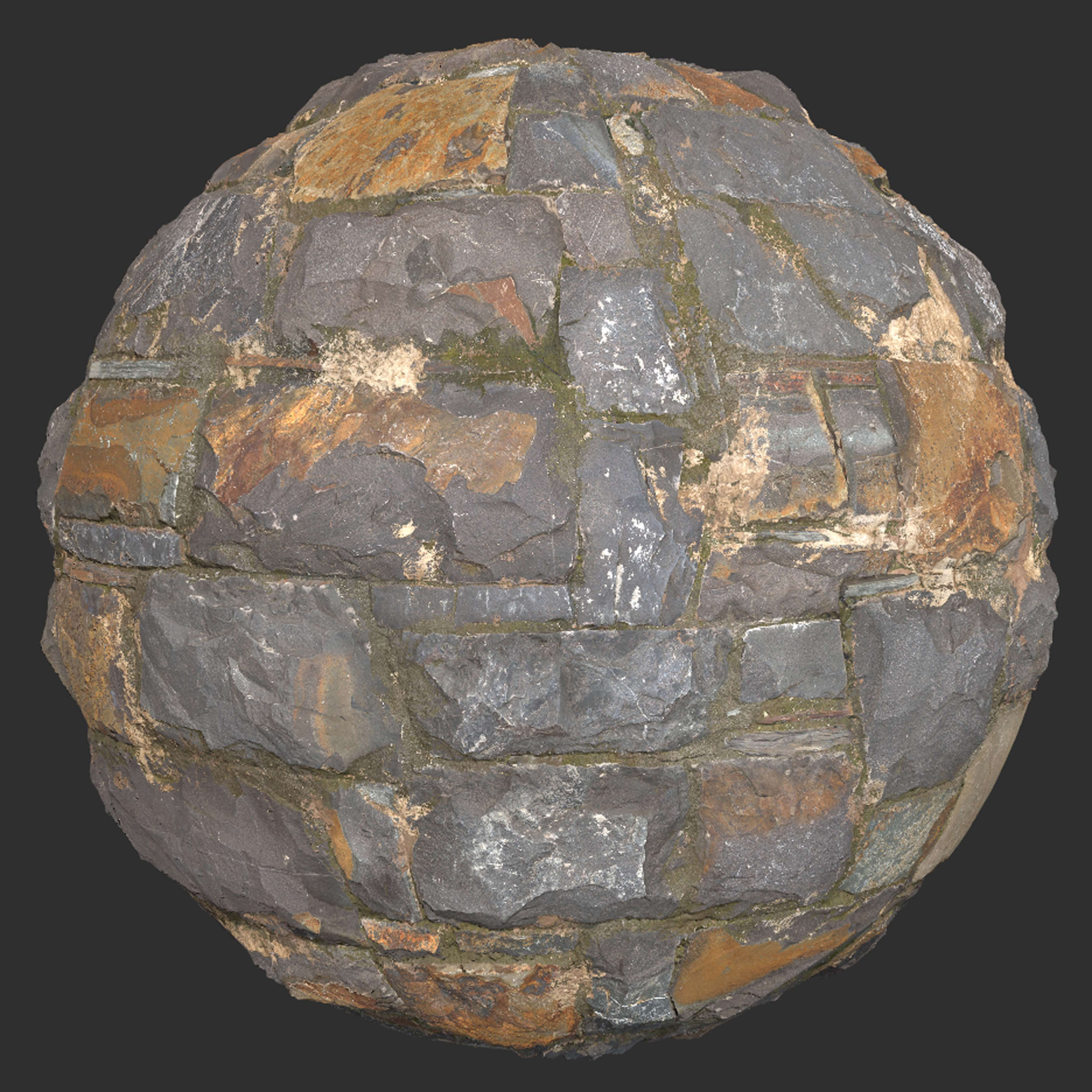 Damaged Slate Stone Wall 4k Pbr Texture 3D Render by omer kamal