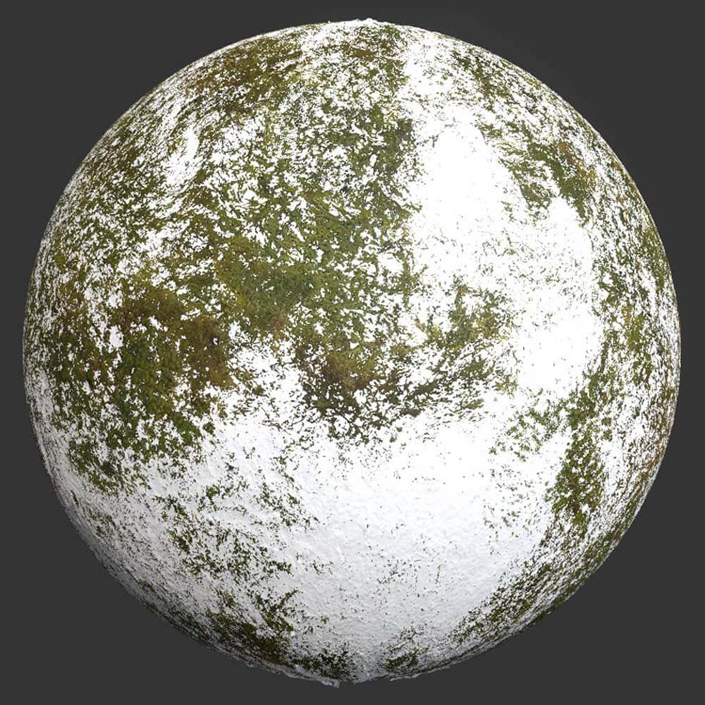 Fresh Snow Moss Pbr 4k Texture 3D Render by omer kamal