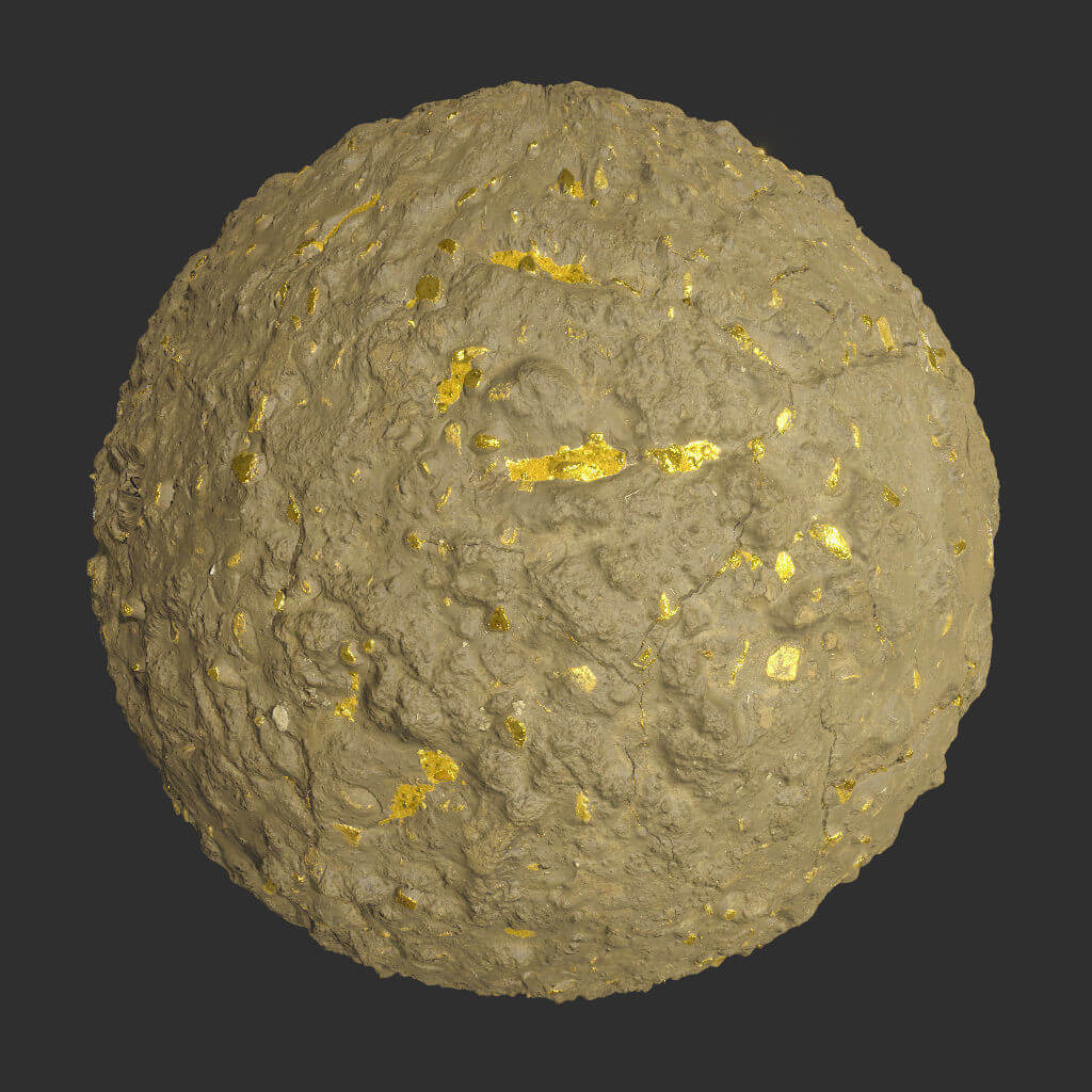 Gold Soil Mud PBR 4K Textures 3D Render by omer kamal