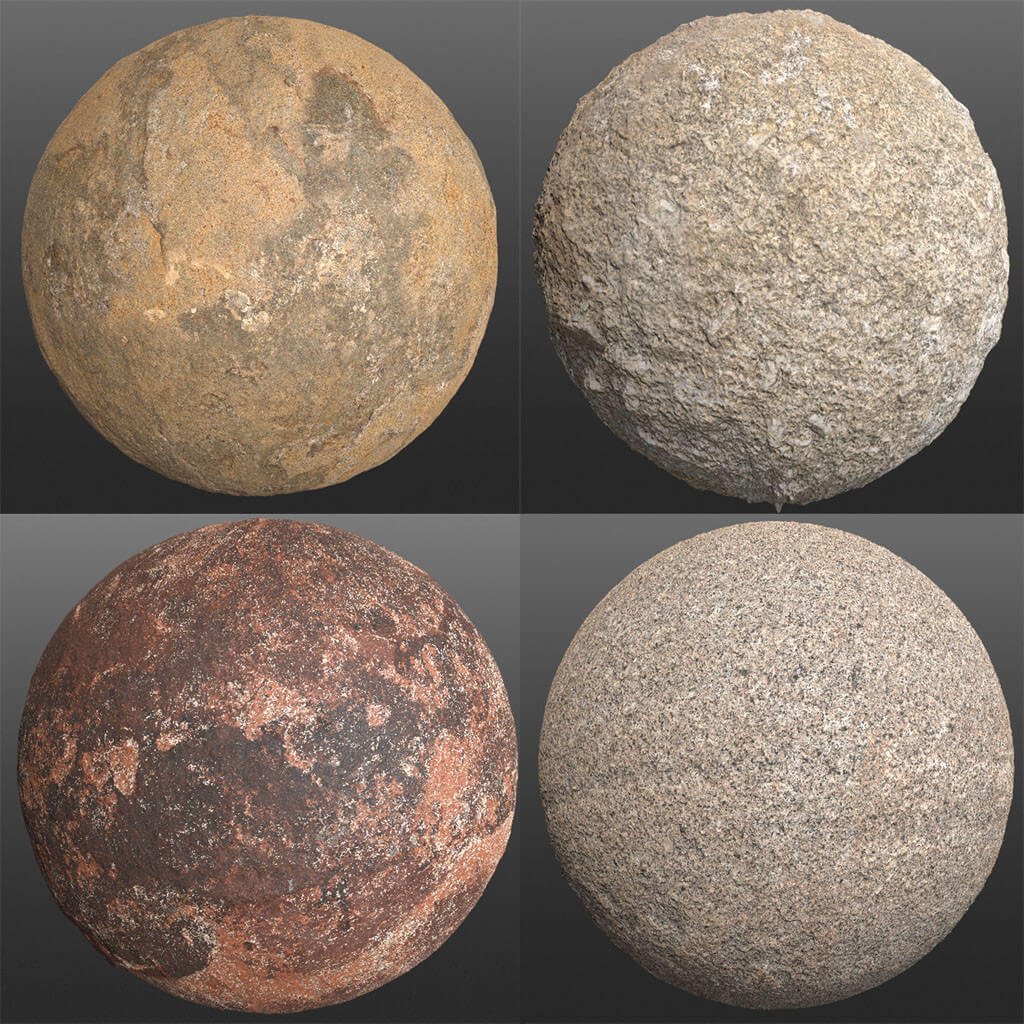 Granite Rock 4k PbrTextures Collection 3D Render by omer kamal
