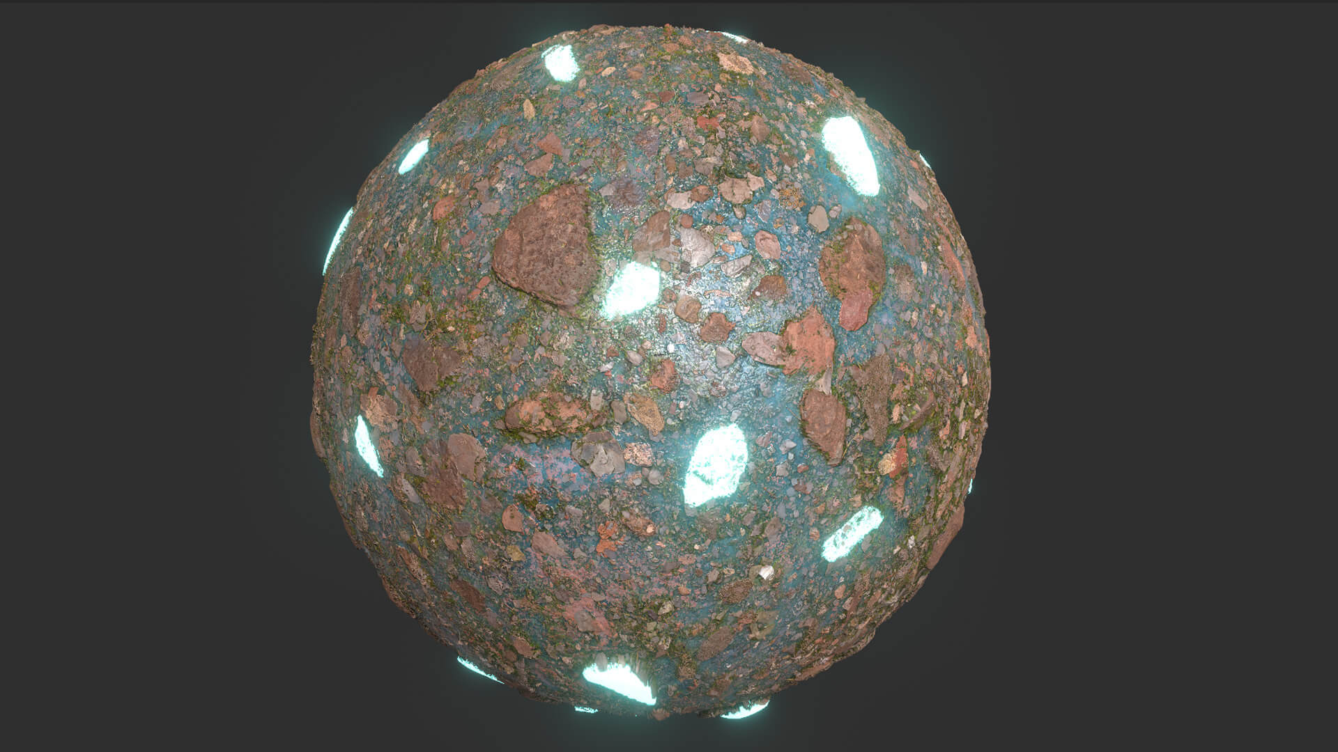 Glowing Blue Rocks 4K Texture by omer kamal