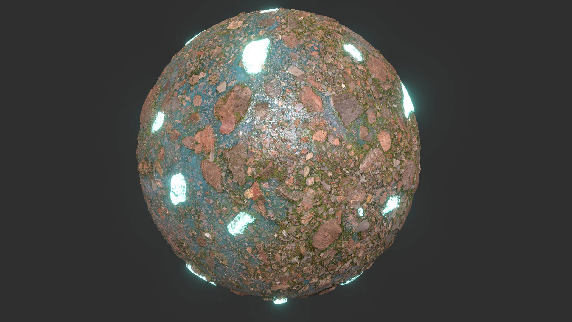 Glowing Blue Rocks 4K Texture by omer kamal