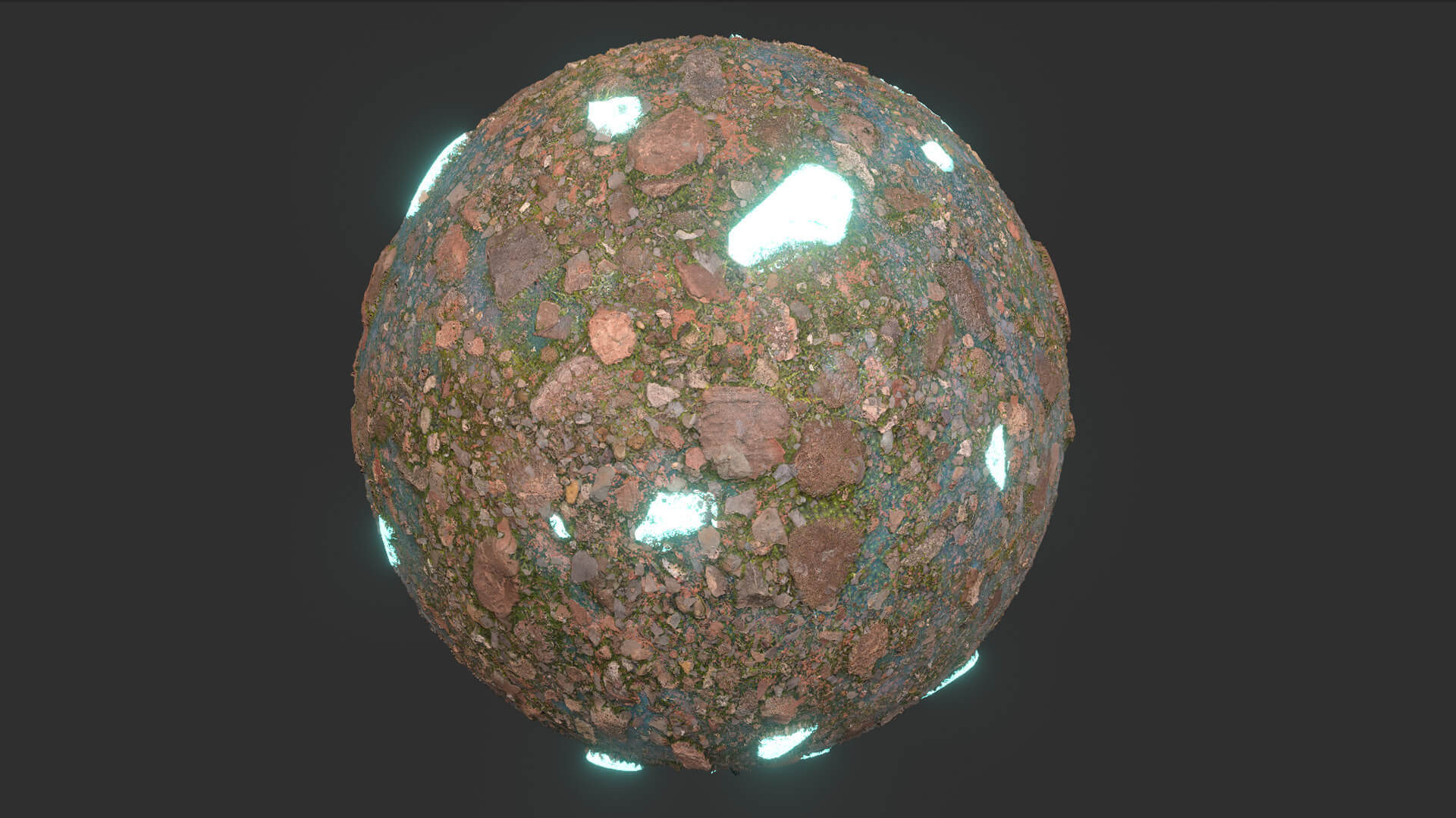 Glowing Blue Rocks 4K Texture by omer kamal
