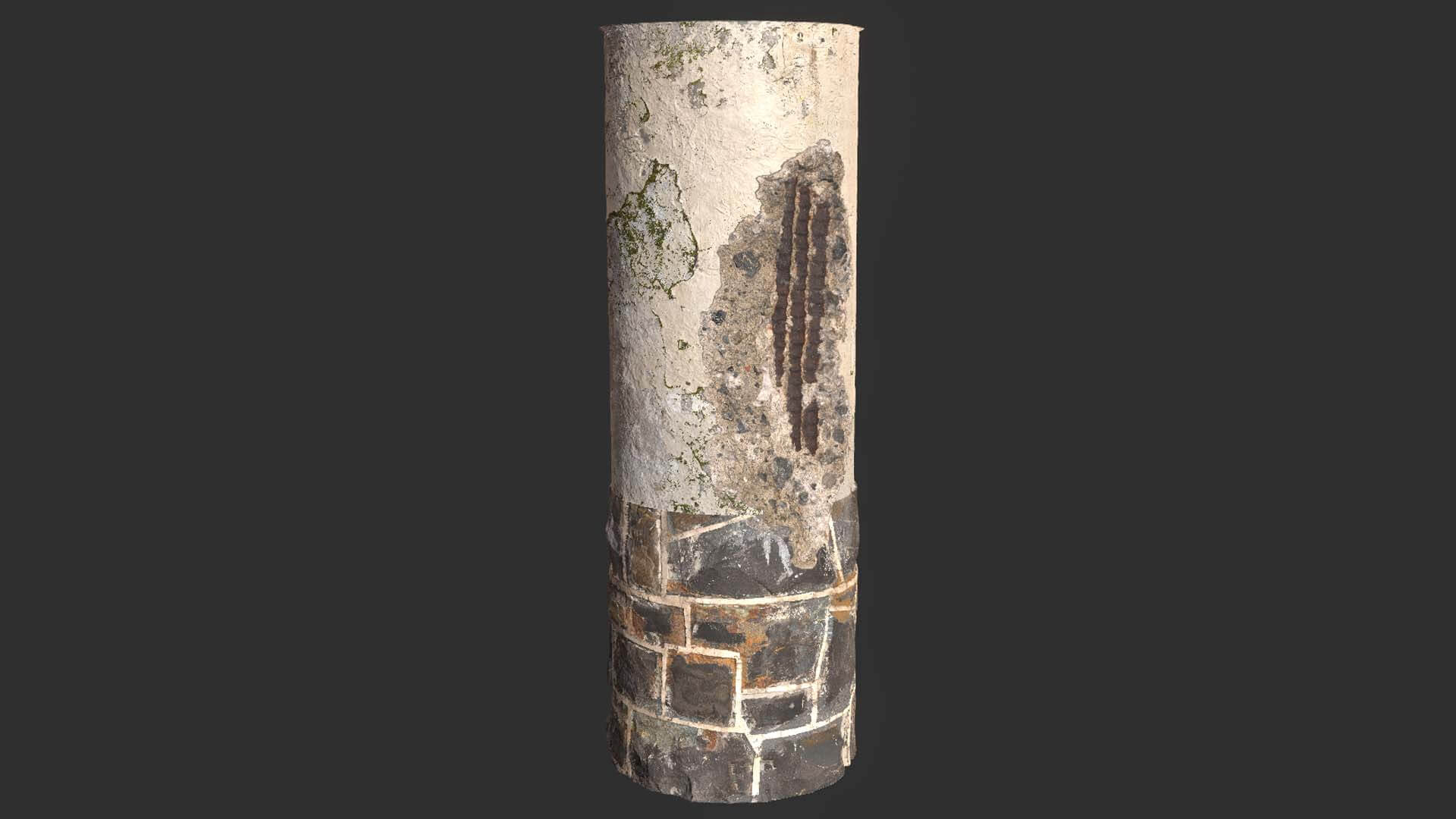 Old Damaged Pillar PBR 4K Texture by omer kamal