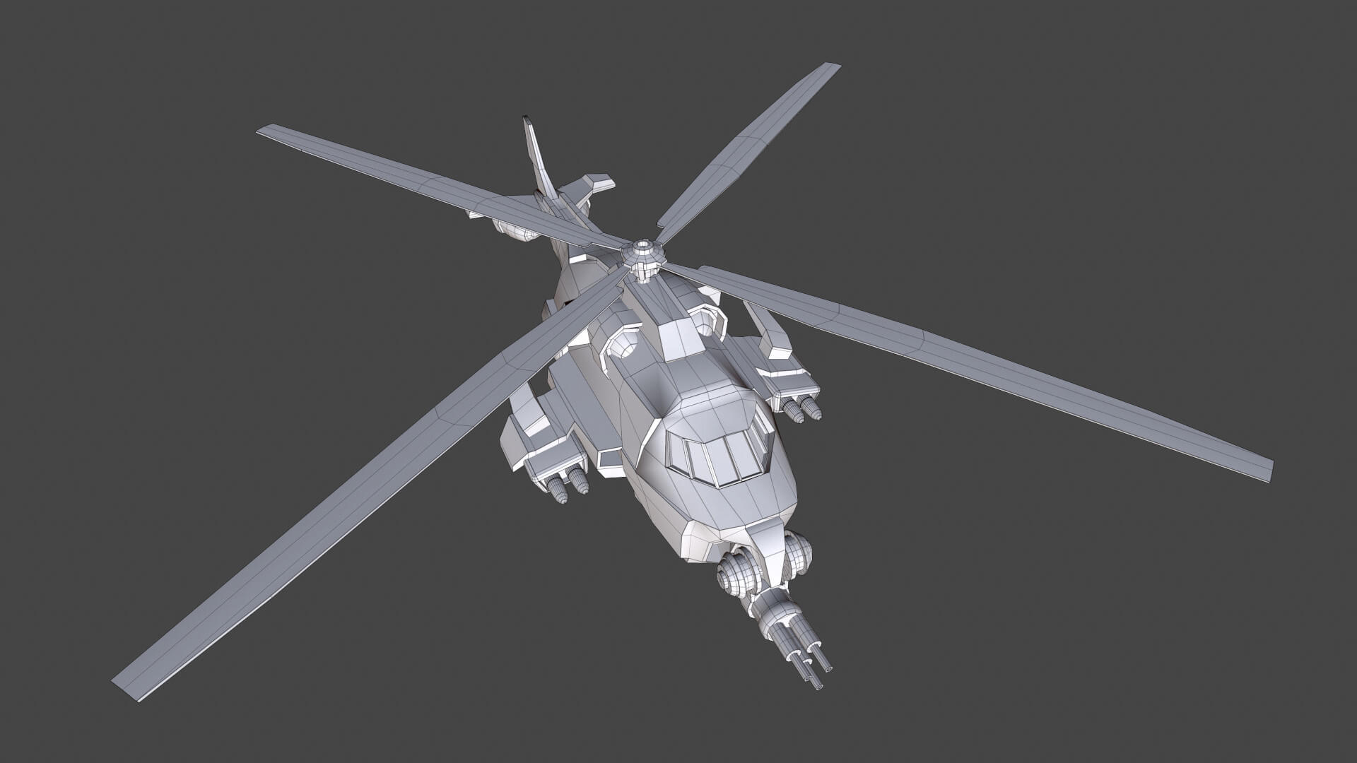 Sci-Fi Helicopter 3D Model by omer kamal