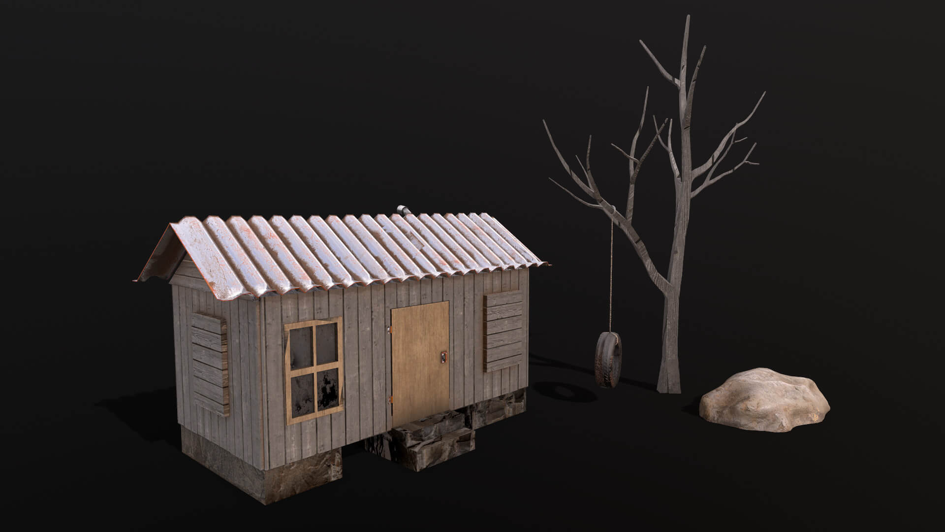 Wooden Cabin - 3D Model by omer kamal