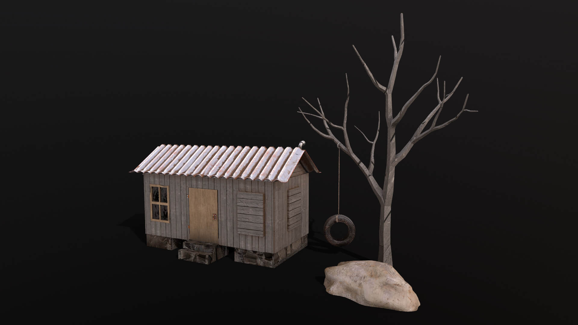 Wooden Cabin - 3D Model by omer kamal