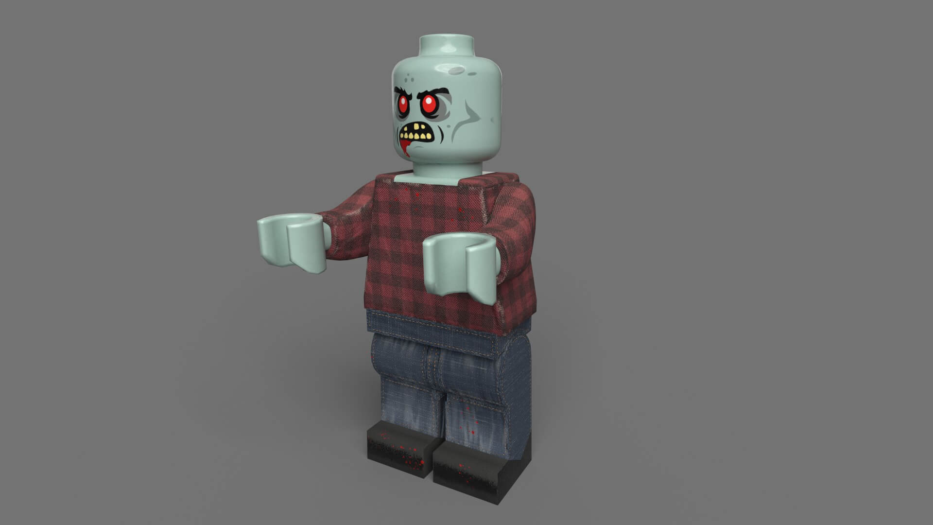 Zombie Lego Toy Low Poly 3Dmodel - 3D Model by omer kamal