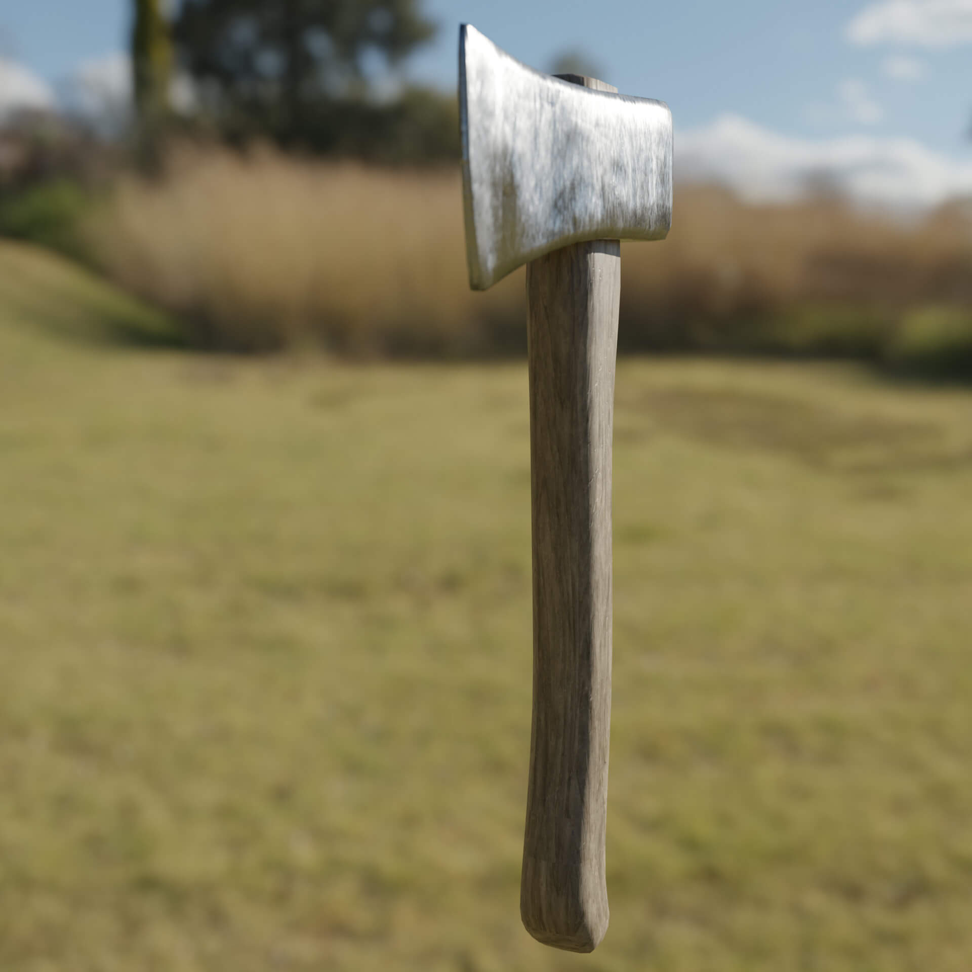 Wooden Axe (Steel) - 3D Model by omer23