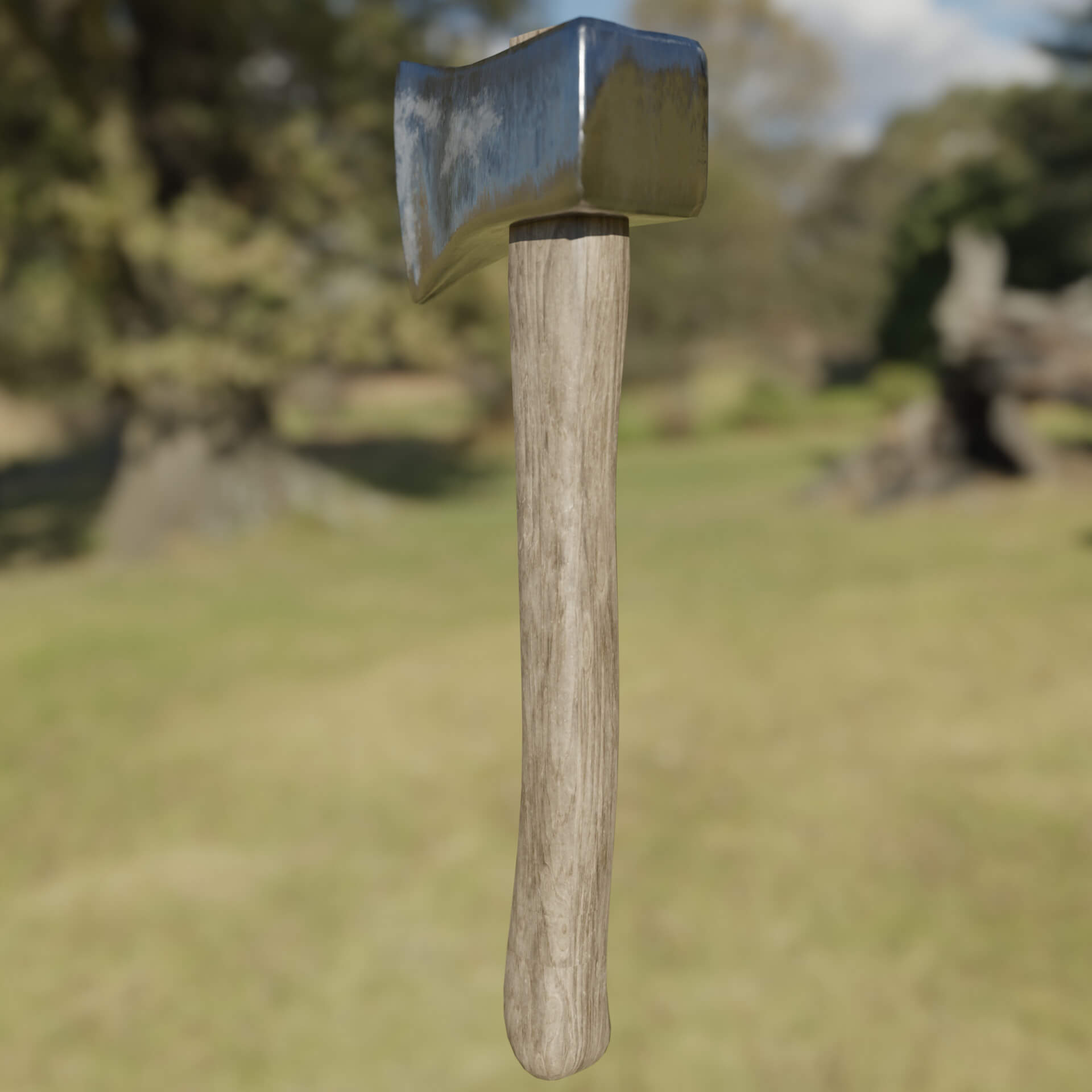 Wooden Axe (Steel) - 3D Model by omer23