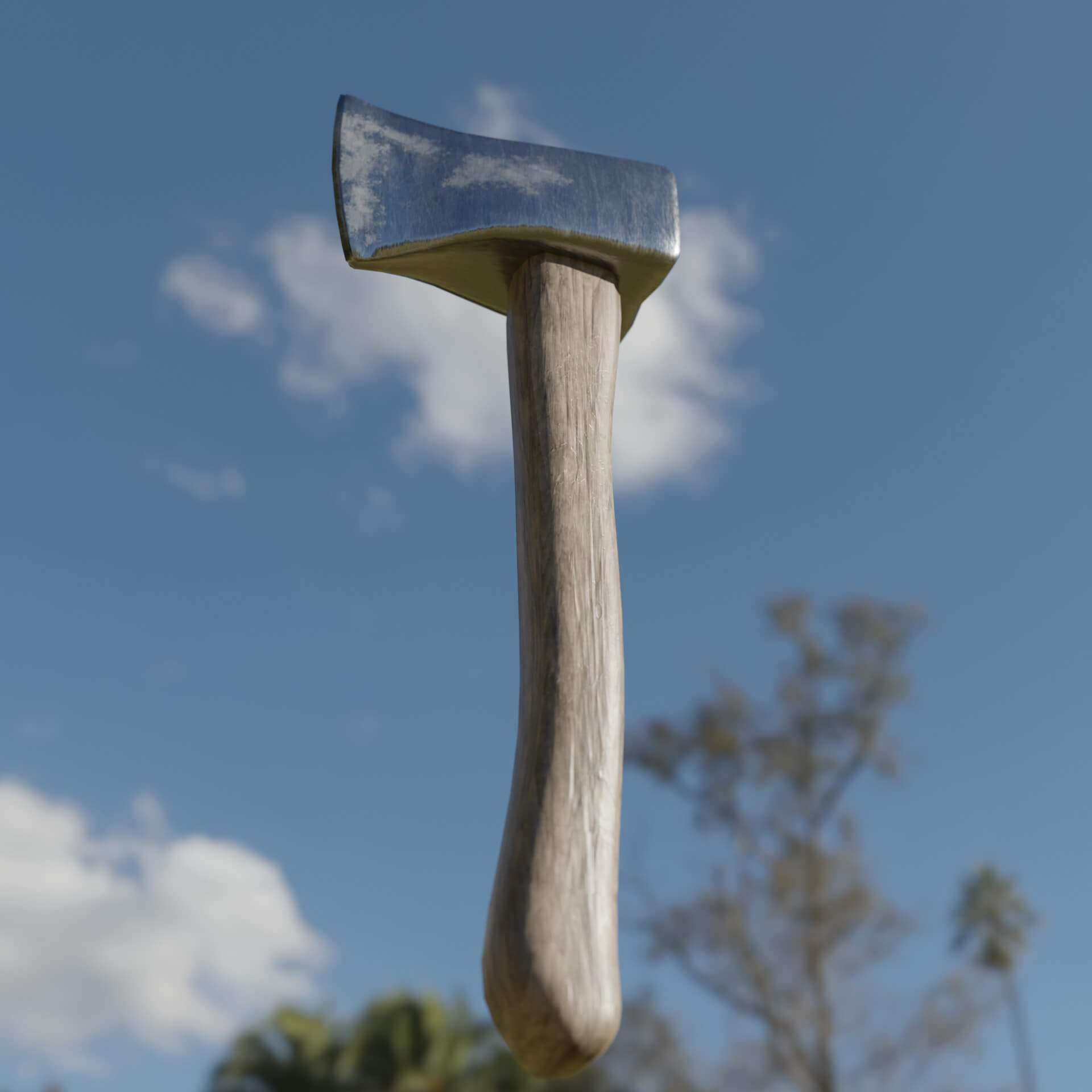 Wooden Axe (Steel) - 3D Model by omer23