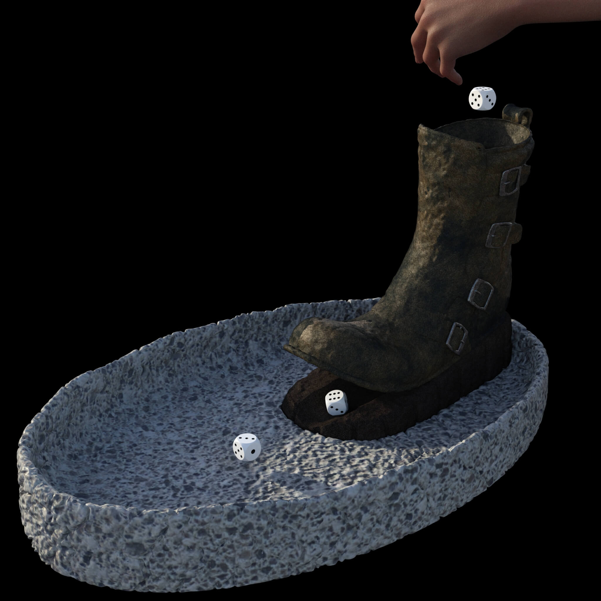 Boot-Shaped Dice Tower Daz Content by Omni-Moulage