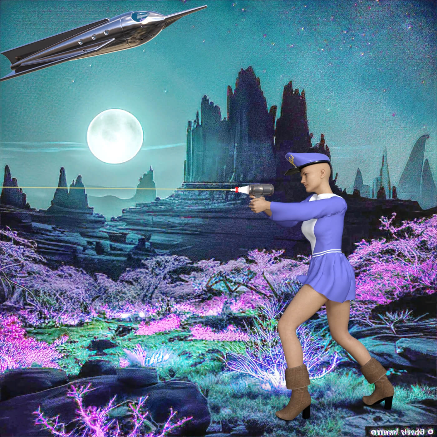 Forbidden Planet Inspired Laser Gun - Daz Content by Omni-Moulage