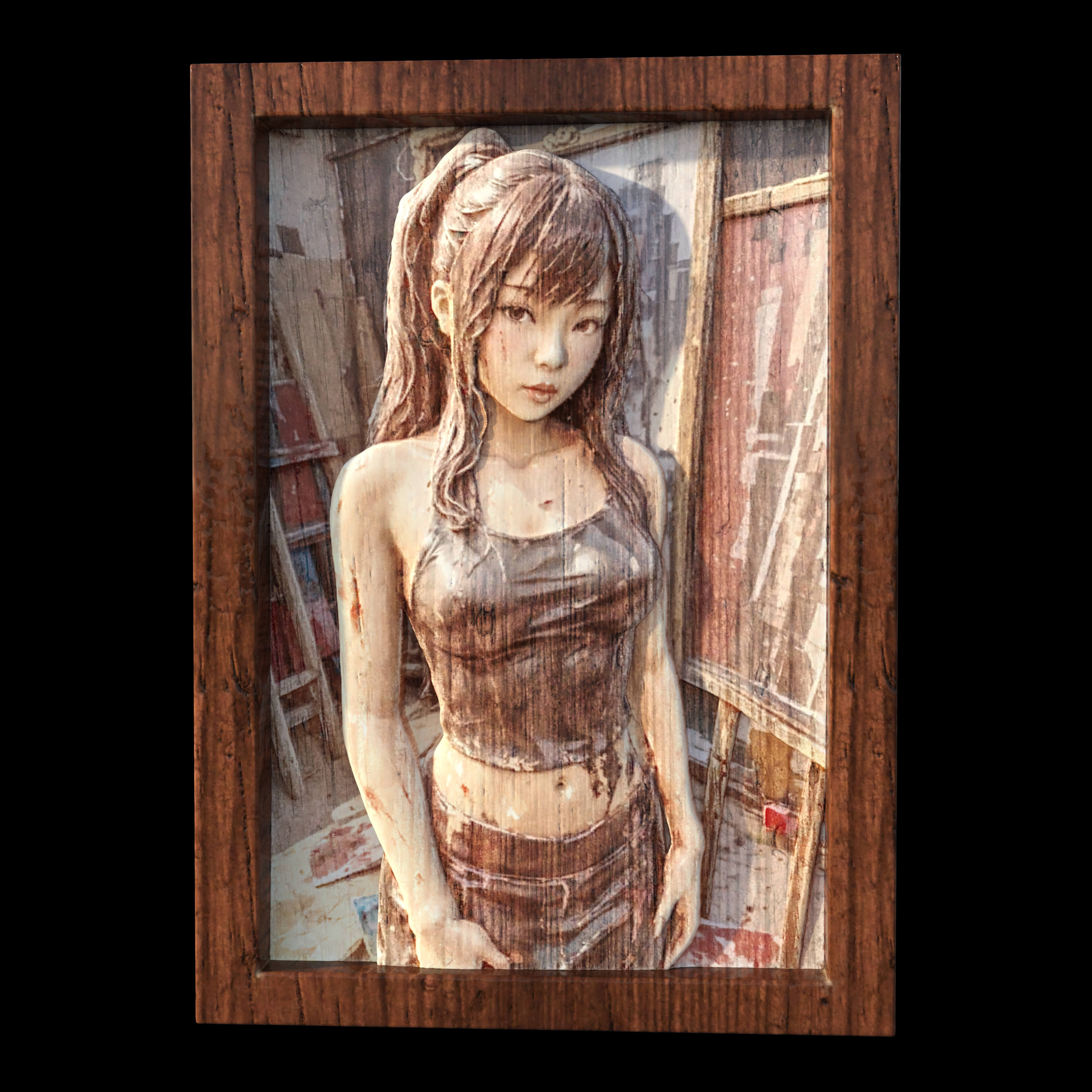 Self-Portrait by The Artist in a Wooden Frame Daz Content by Omni-Moulage