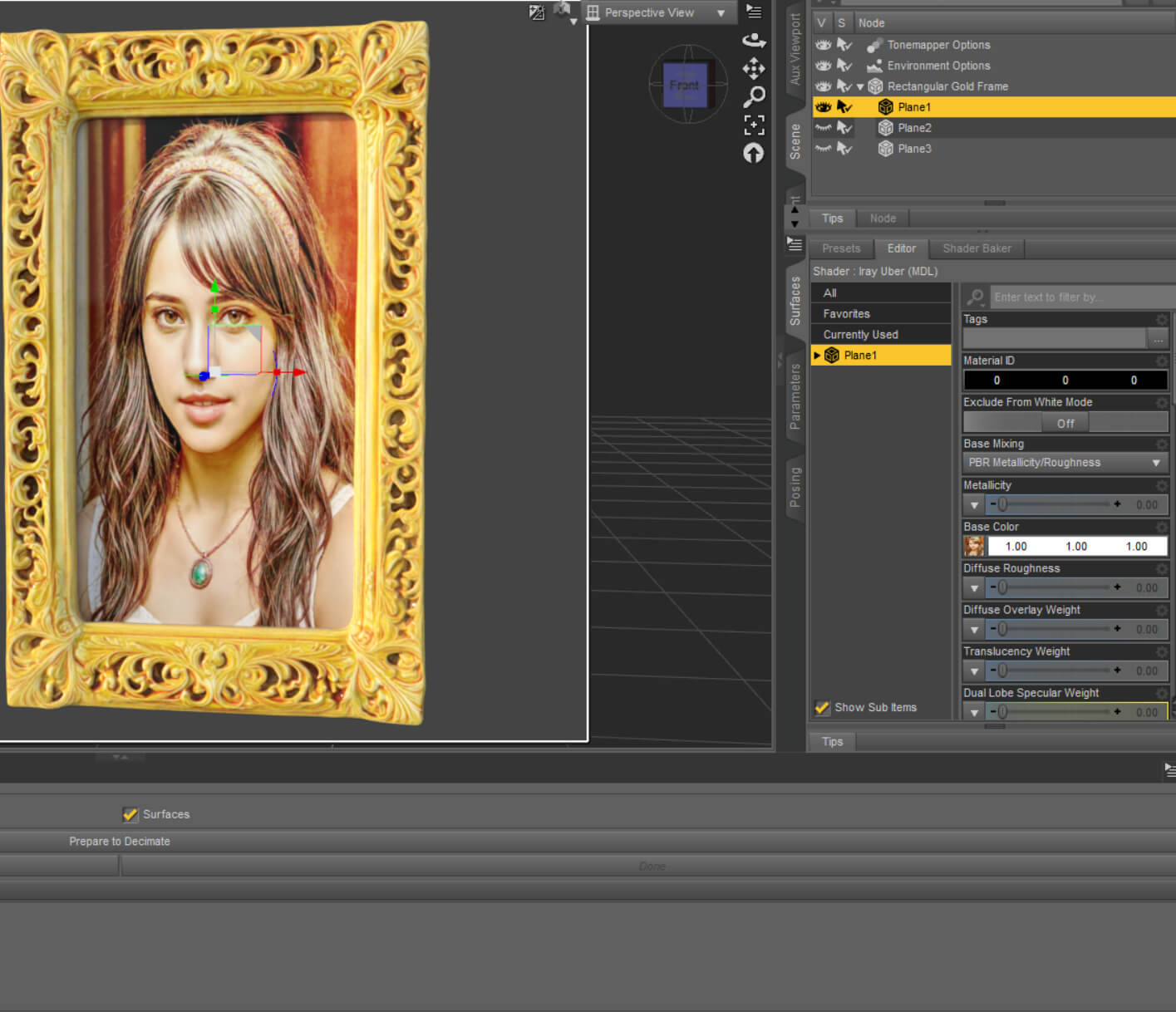 Victorian Gold Portrait Frame - Daz Content by Omni-Moulage