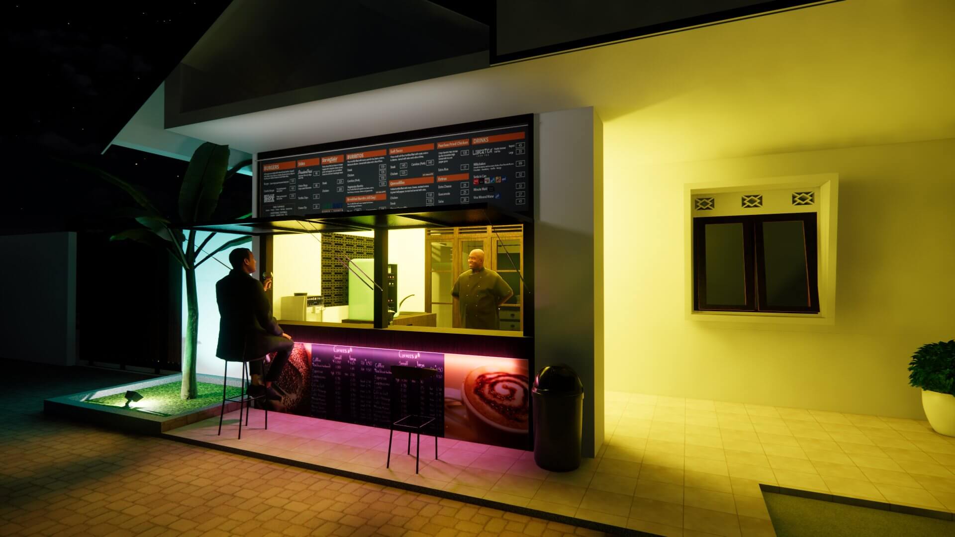 coffee shop in village 3D Render, Digital Art by onilkriwool