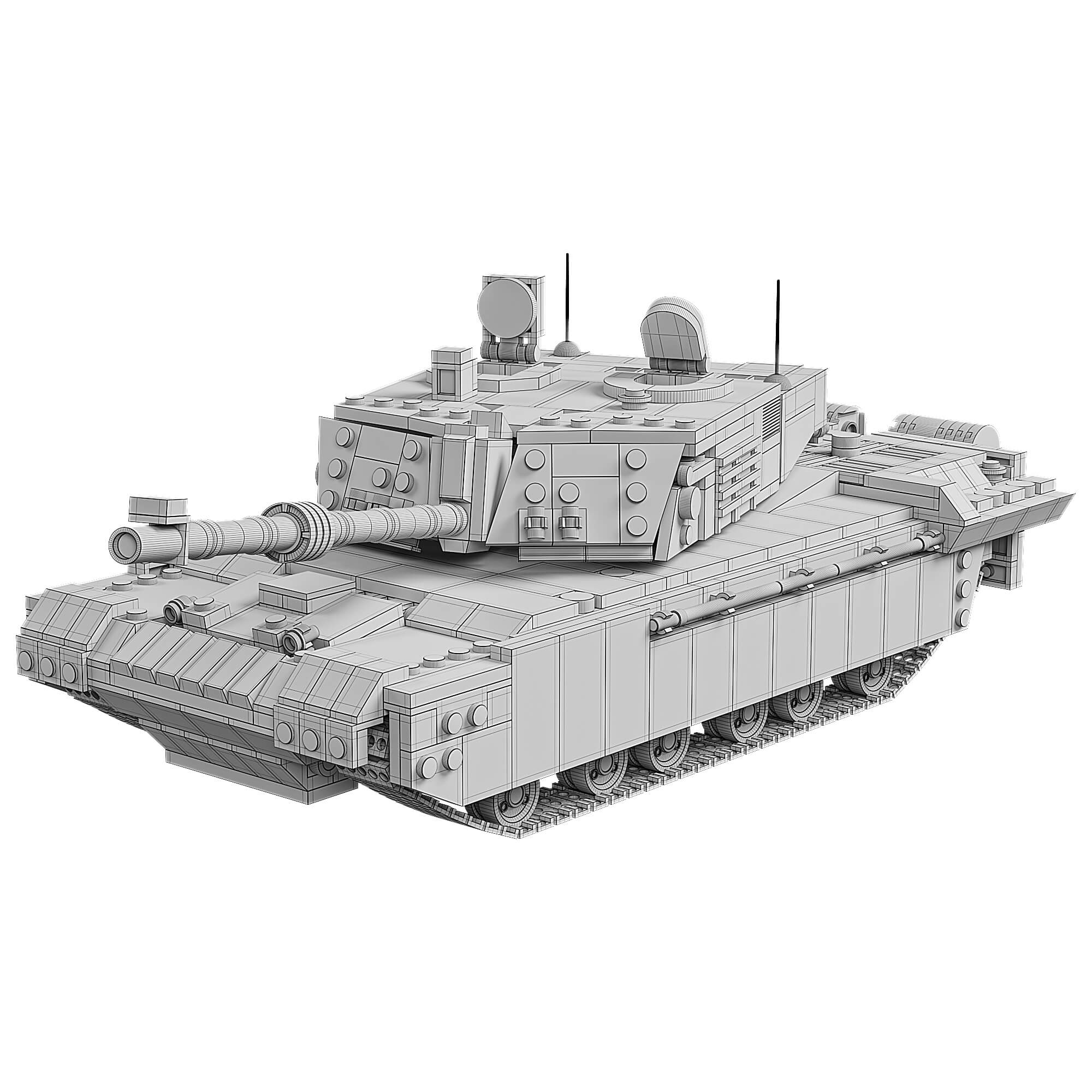 Challenger 2 Lego Tank - 3D Model by ONModels
