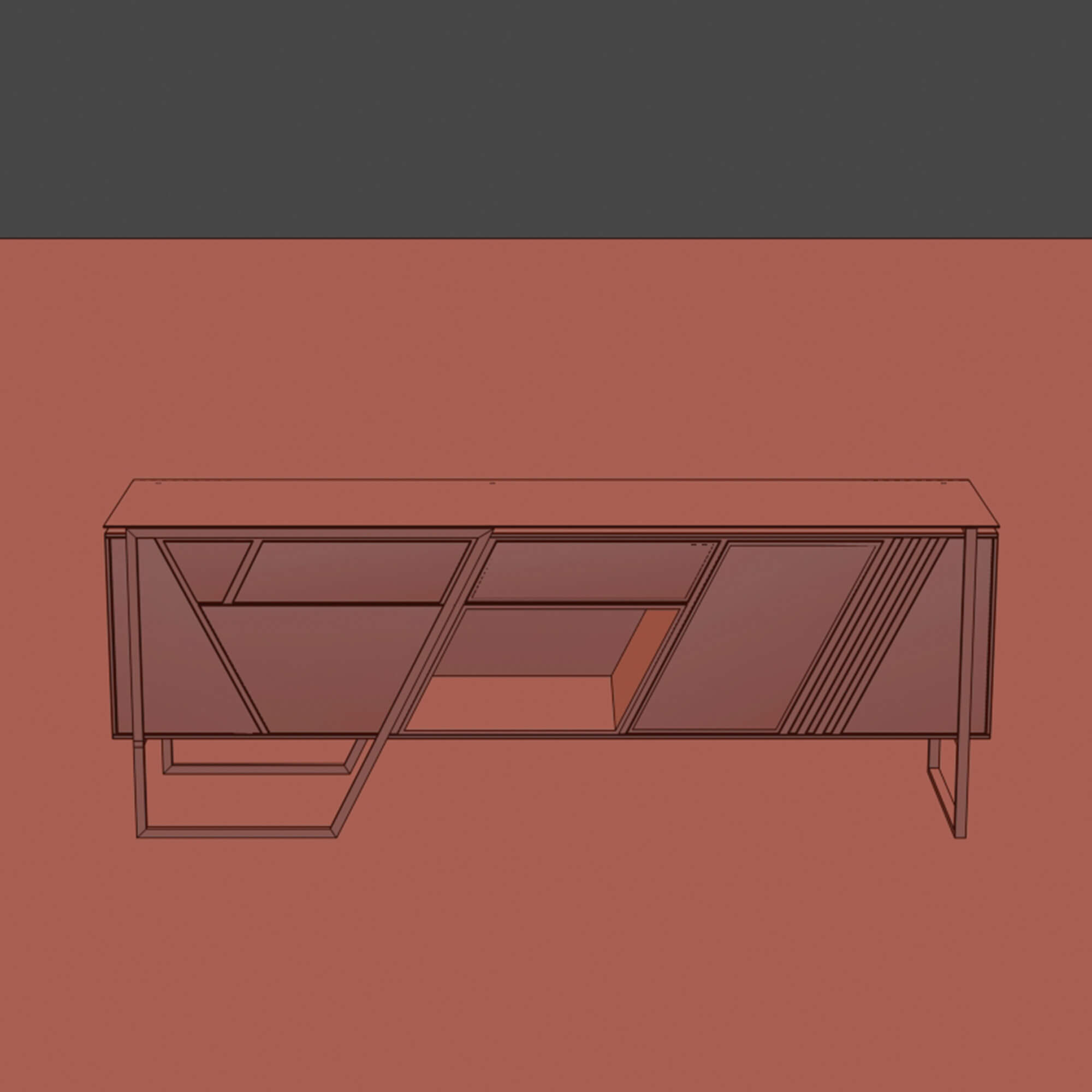 Modern TV Table - 3D Model by ONModels