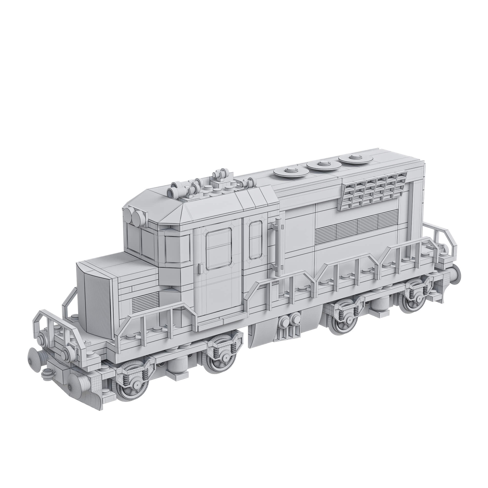 Train Lego Locomotive Red - 3D Model by ONModels