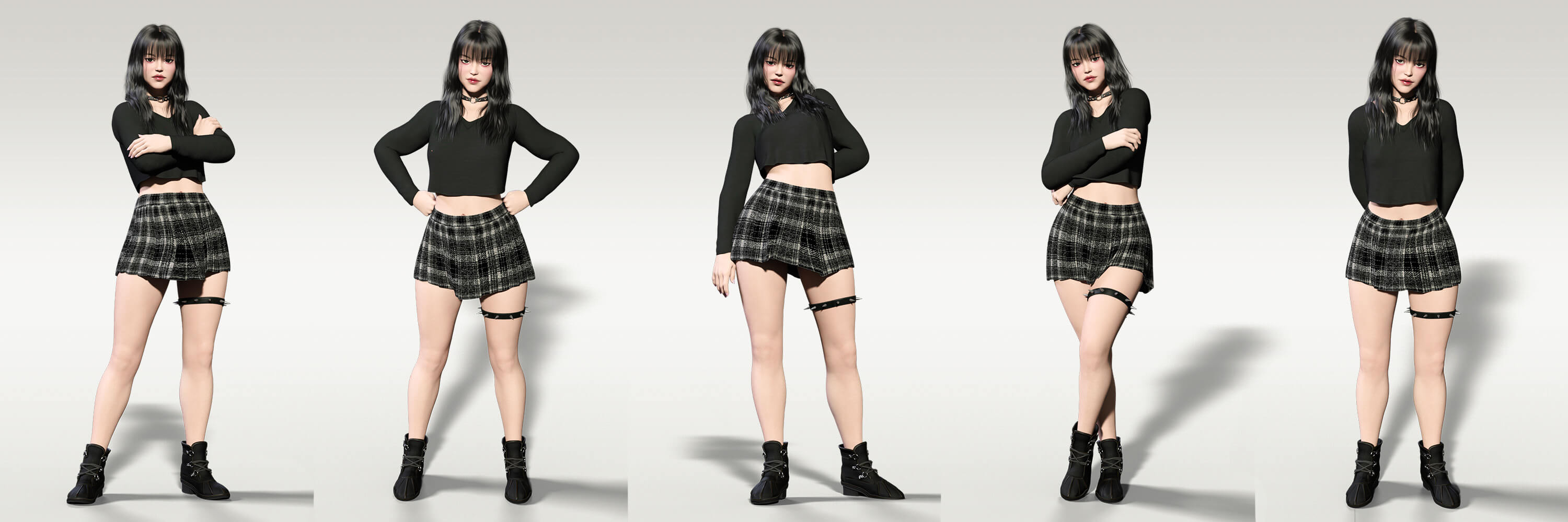 Goth Girl Pose Pack for G8F & G9 - Daz Content by oomphy