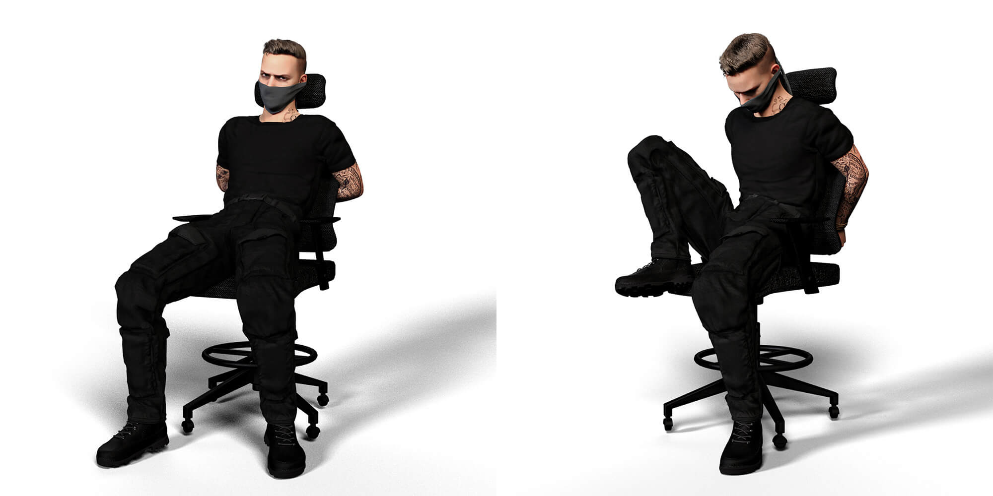 Hostage Pose Pack for G8M - Daz Content by oomphy