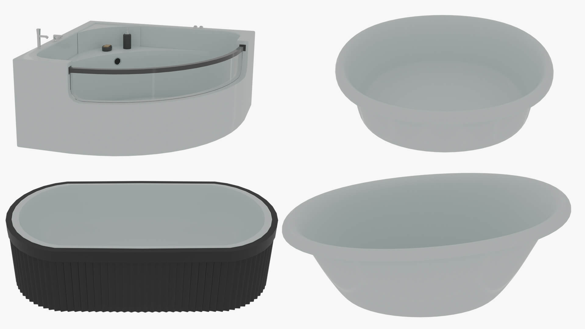 Bathtub & Jacuzzi 3D Model Pack CC4 Blender Game Re 3D Render