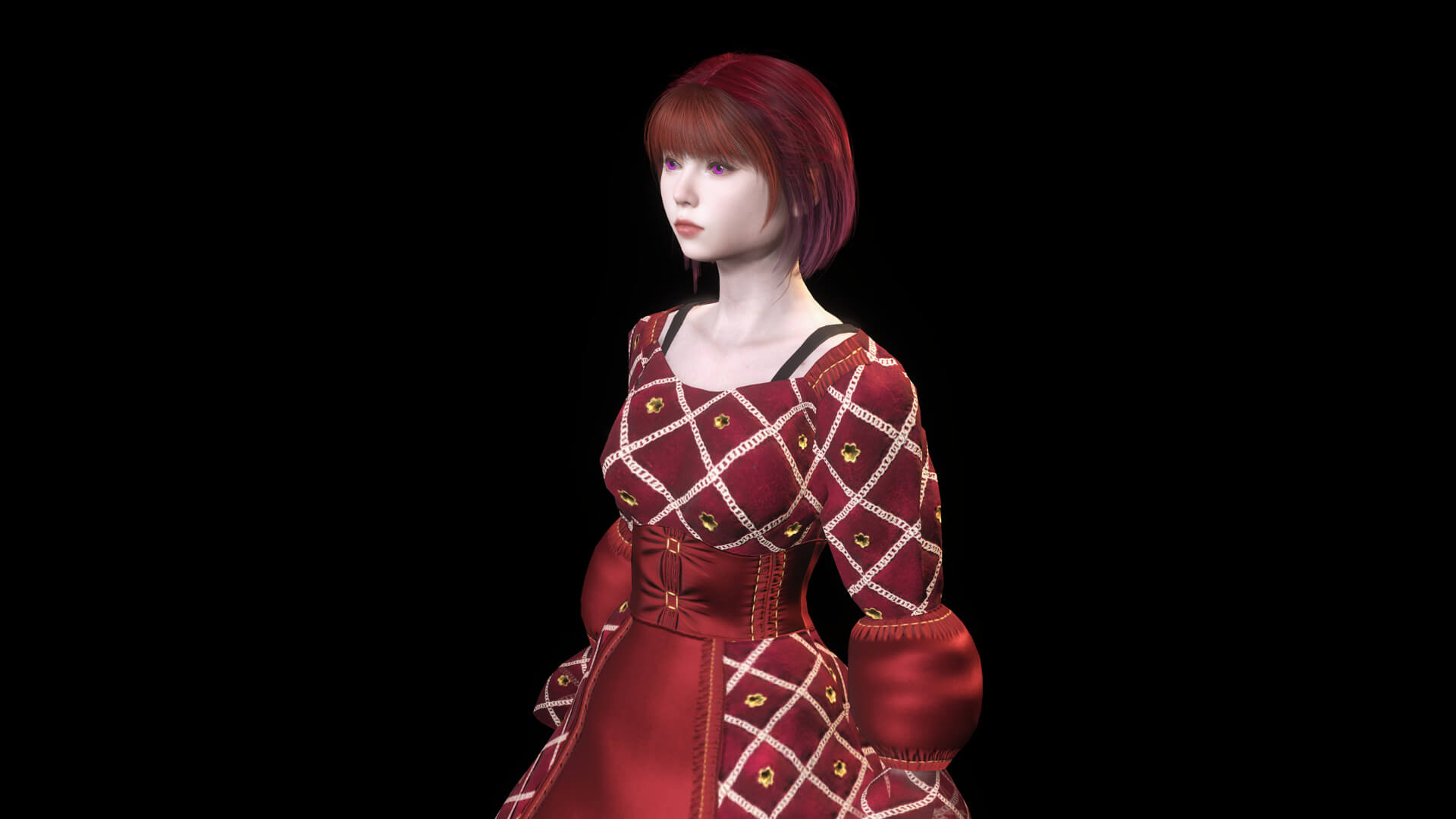 Crimson Royal Lady Ultra Realistic Medieval Female Character 3D Model ...