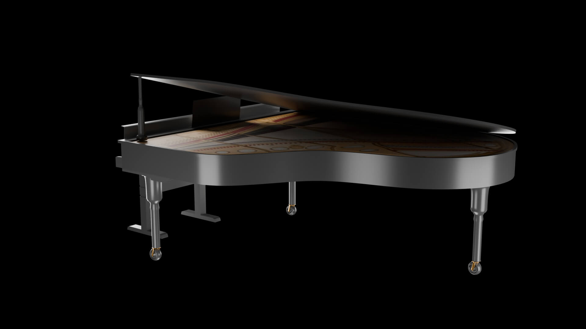 Grand Piano 3D Model High-Quality Blender + CC4 Asset 3D Render