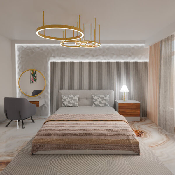 Luxury Modern Bedroom Interior PBR Game Ready Blender 3D Render