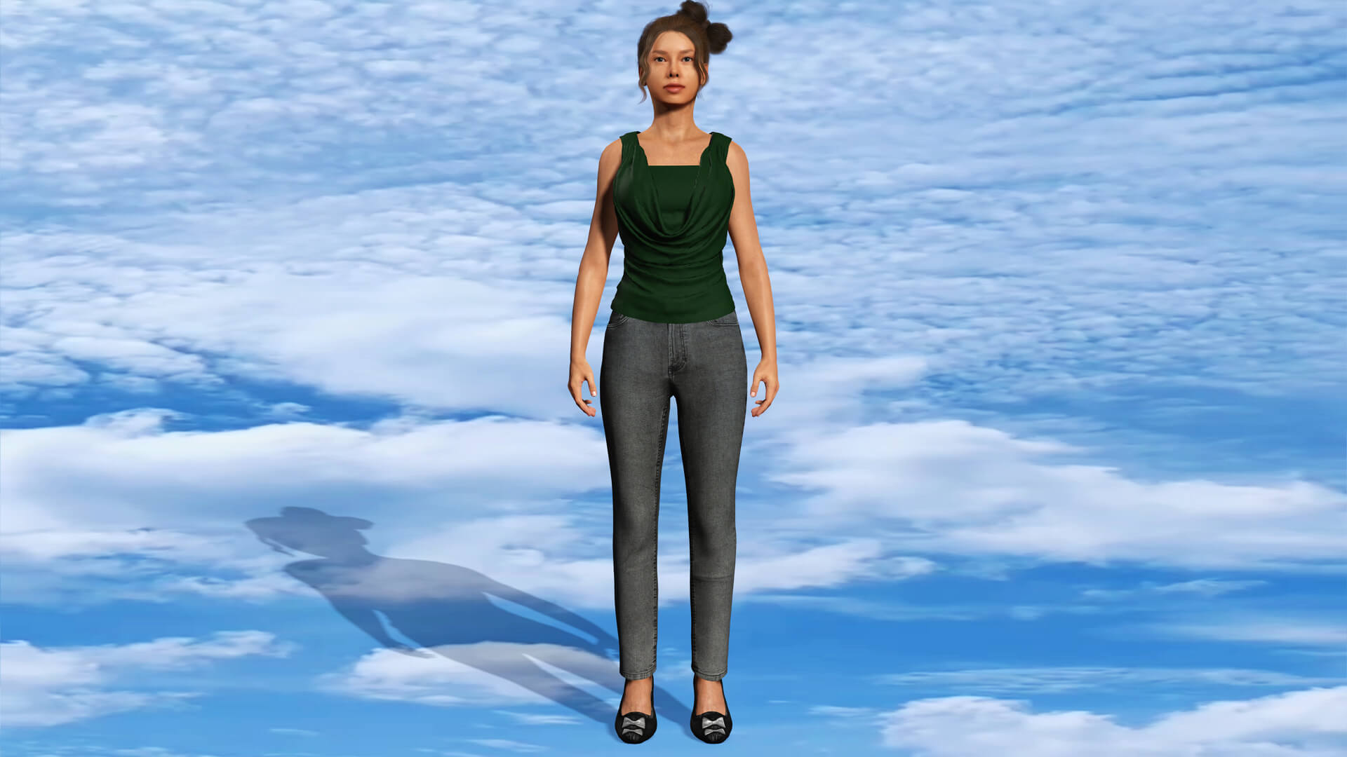 Modern Casual Woman Realistic Female Character 3D Model 3D Render