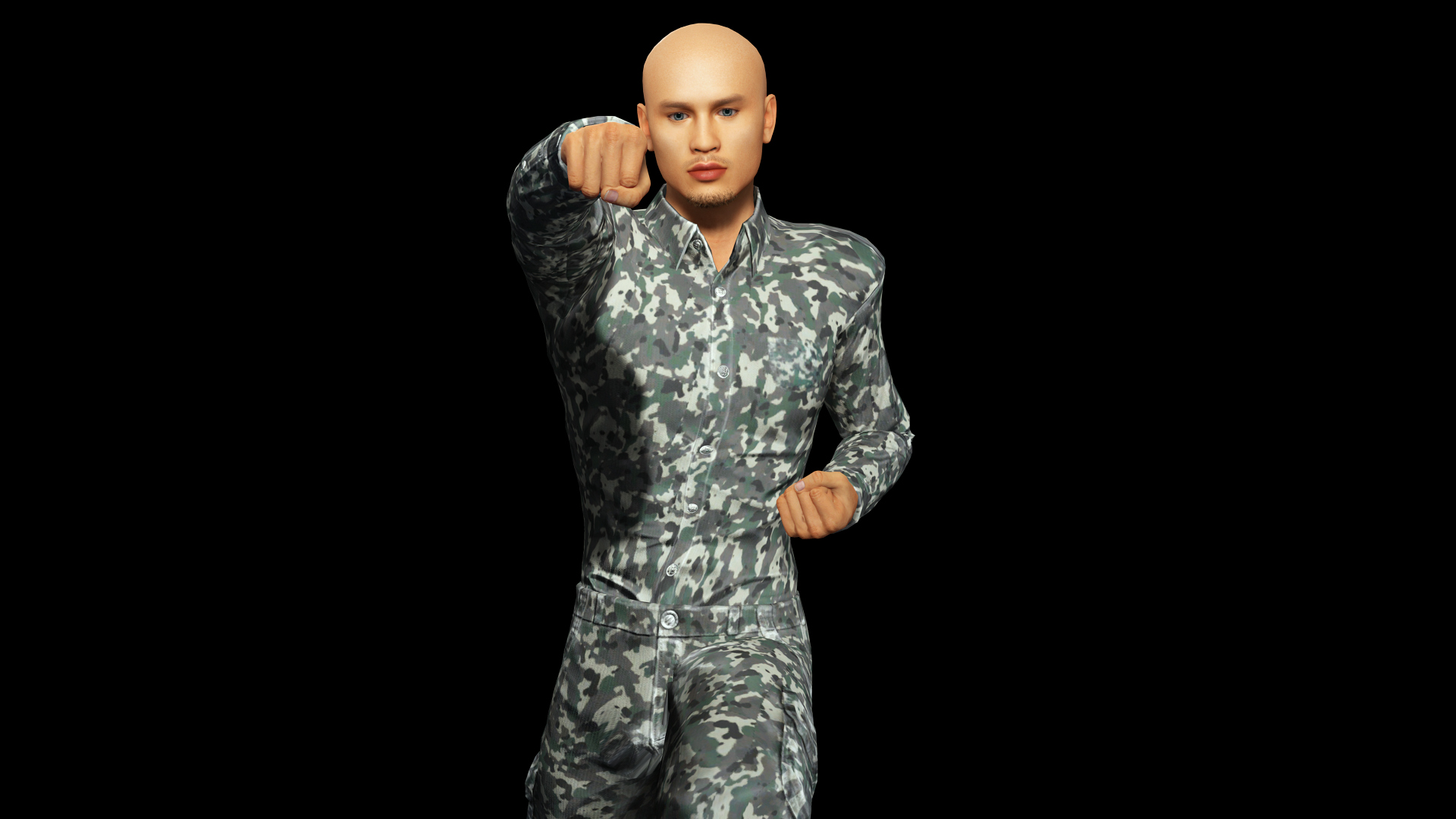 Realistic 3D Male Character Military Combat Human Model