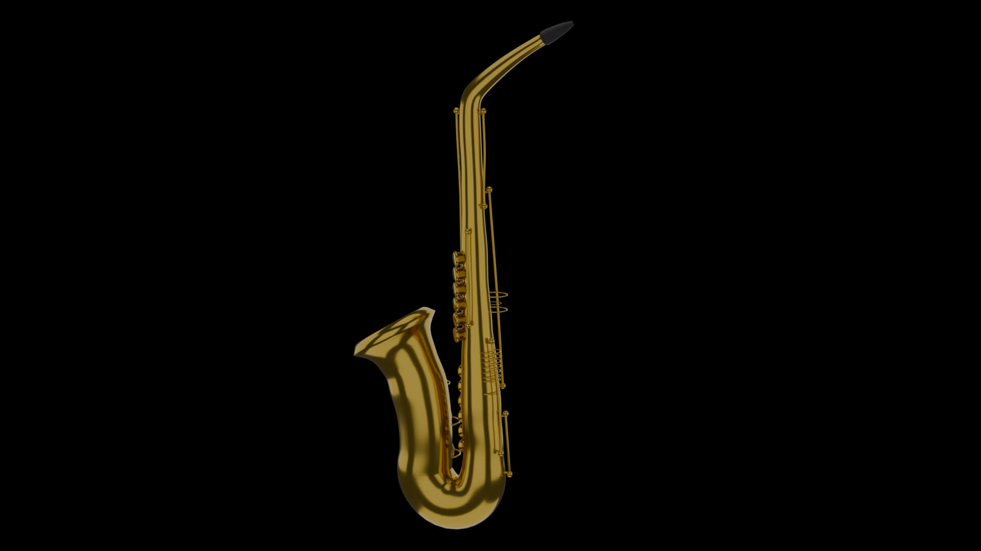 Realistic Saxophone 3D Model Low-Poly 3D Model 3D Render