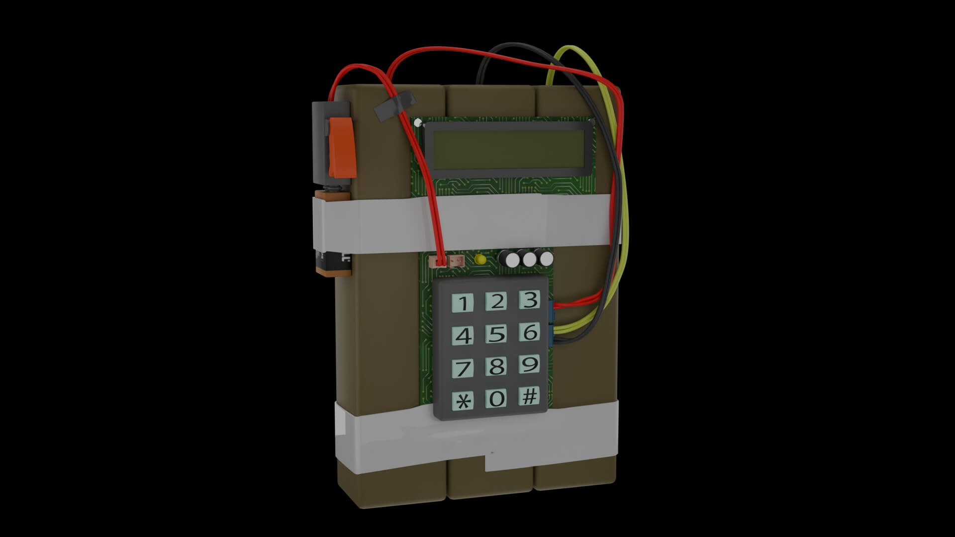 Realistic Time Bomb 3D Model Game & Animation Ready Explosive Prop