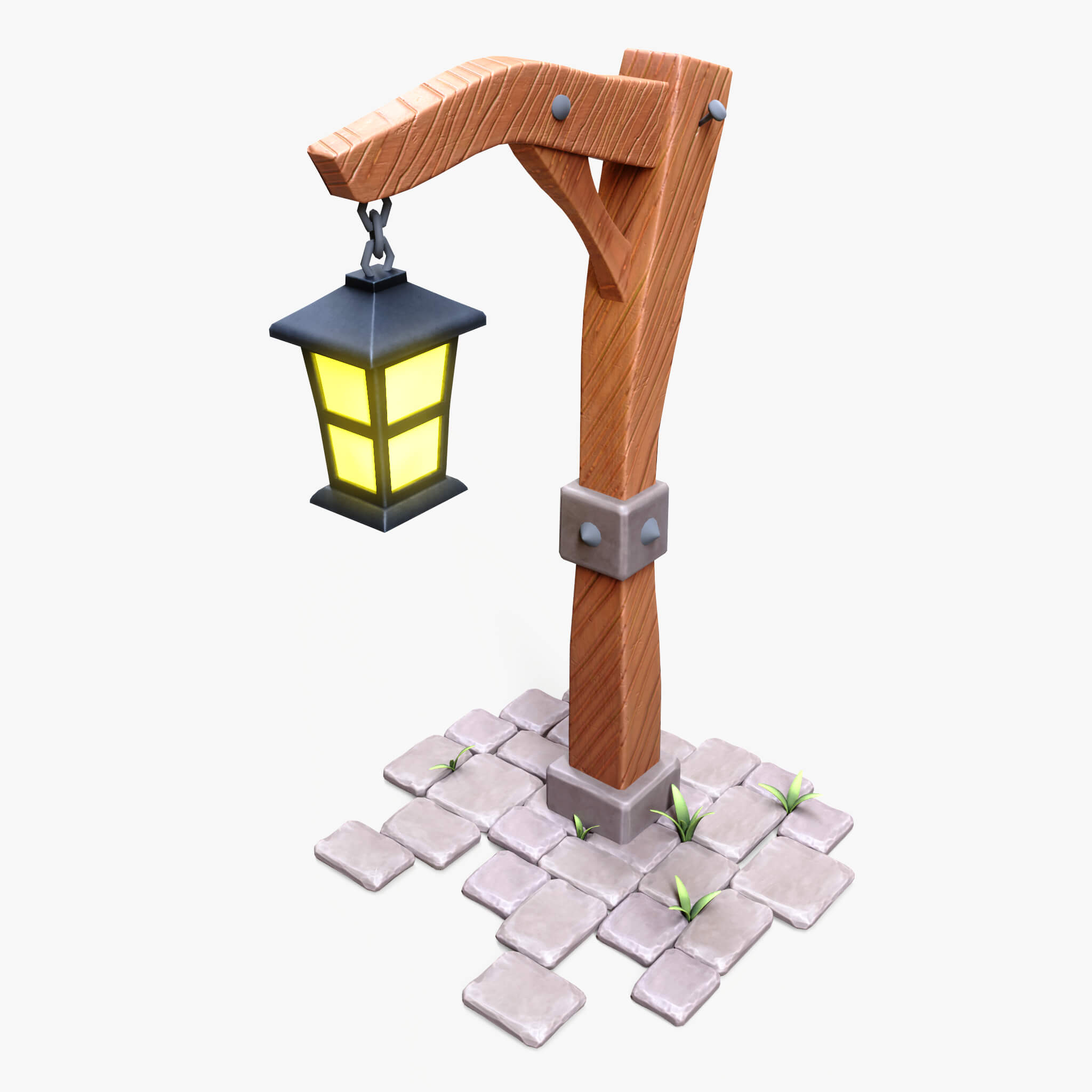 Stylized Wooden Lantern - 3D Model by orange3dart