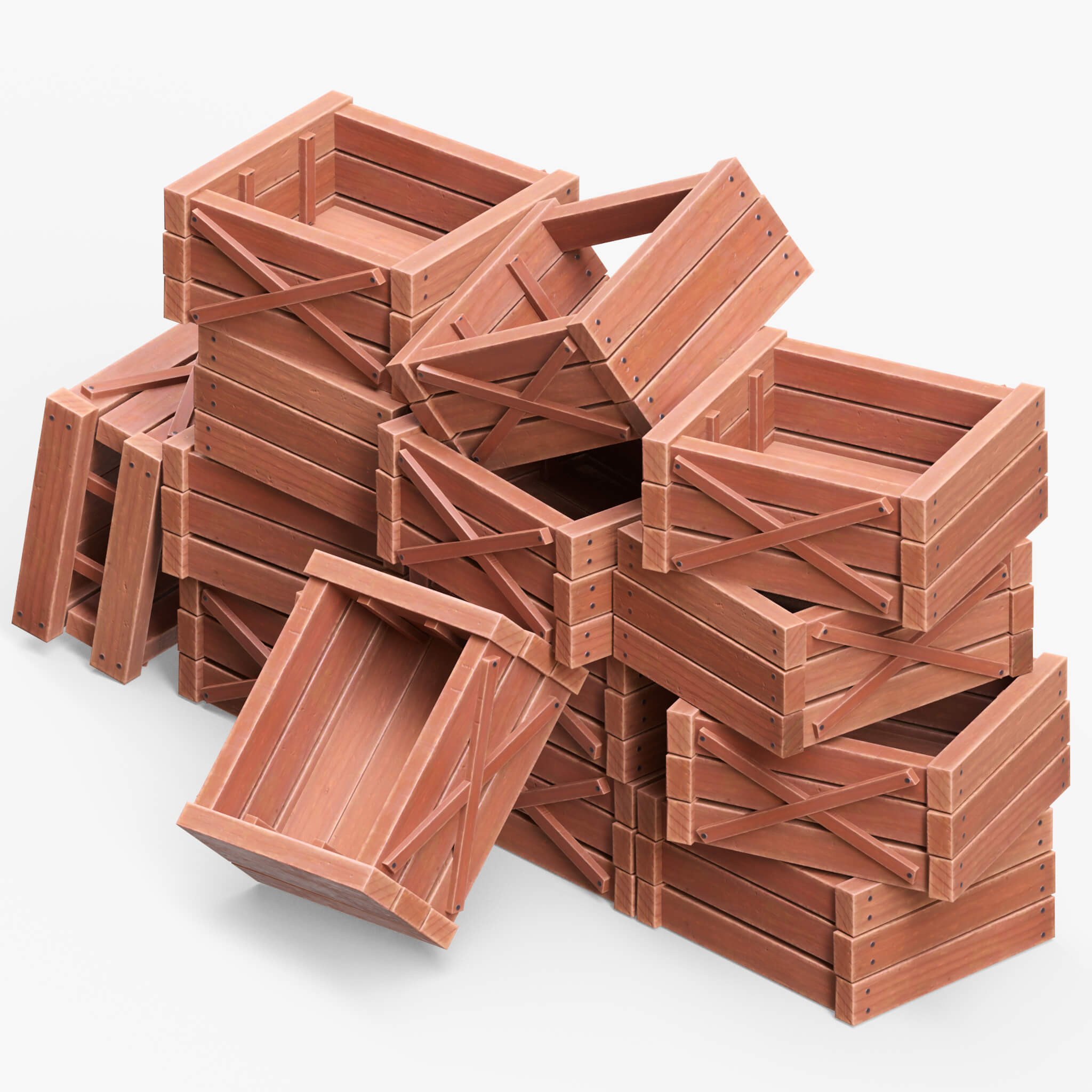 Wooden Boxes - 3D Model by orange3dart