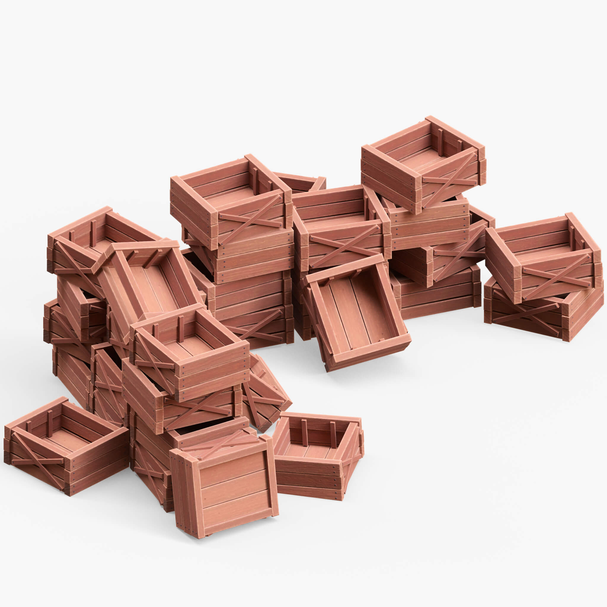 Wooden Boxes - 3D Model by orange3dart