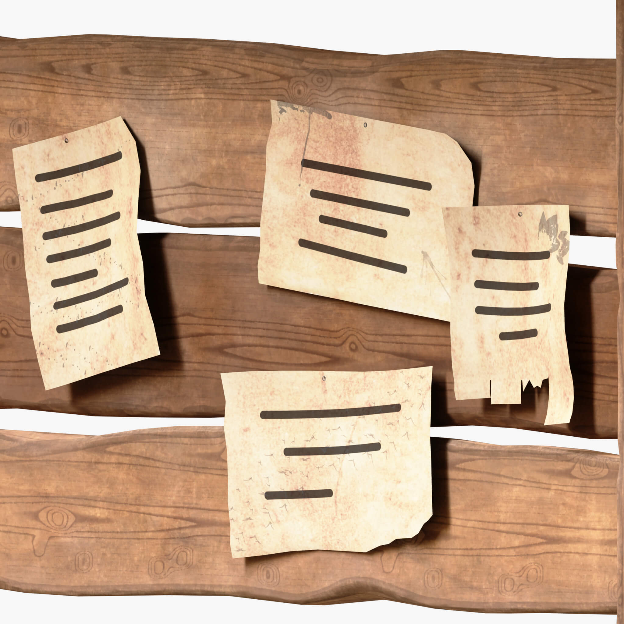 Wooden Bulletin Board - 3D Model by orange3dart