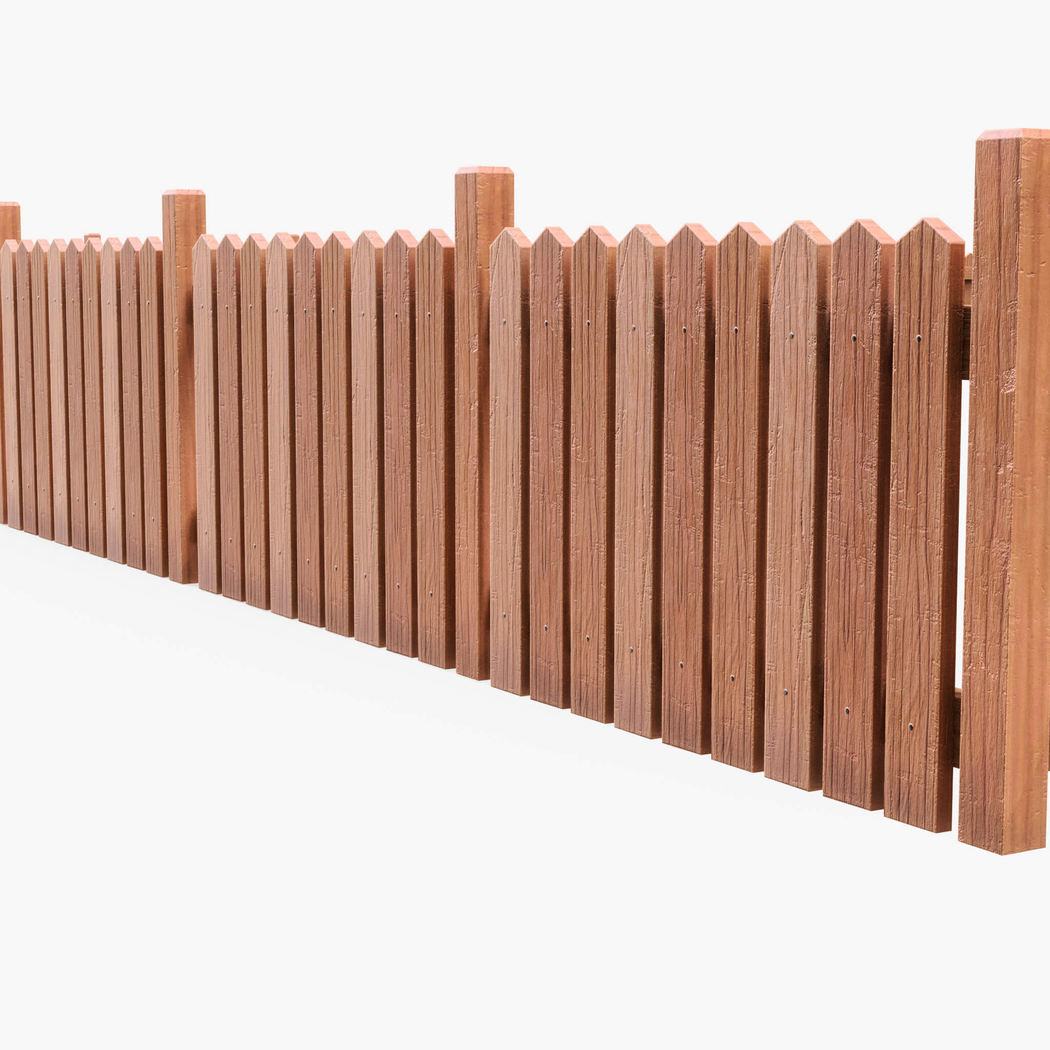 Wooden Fence - 3D Model by orange3dart