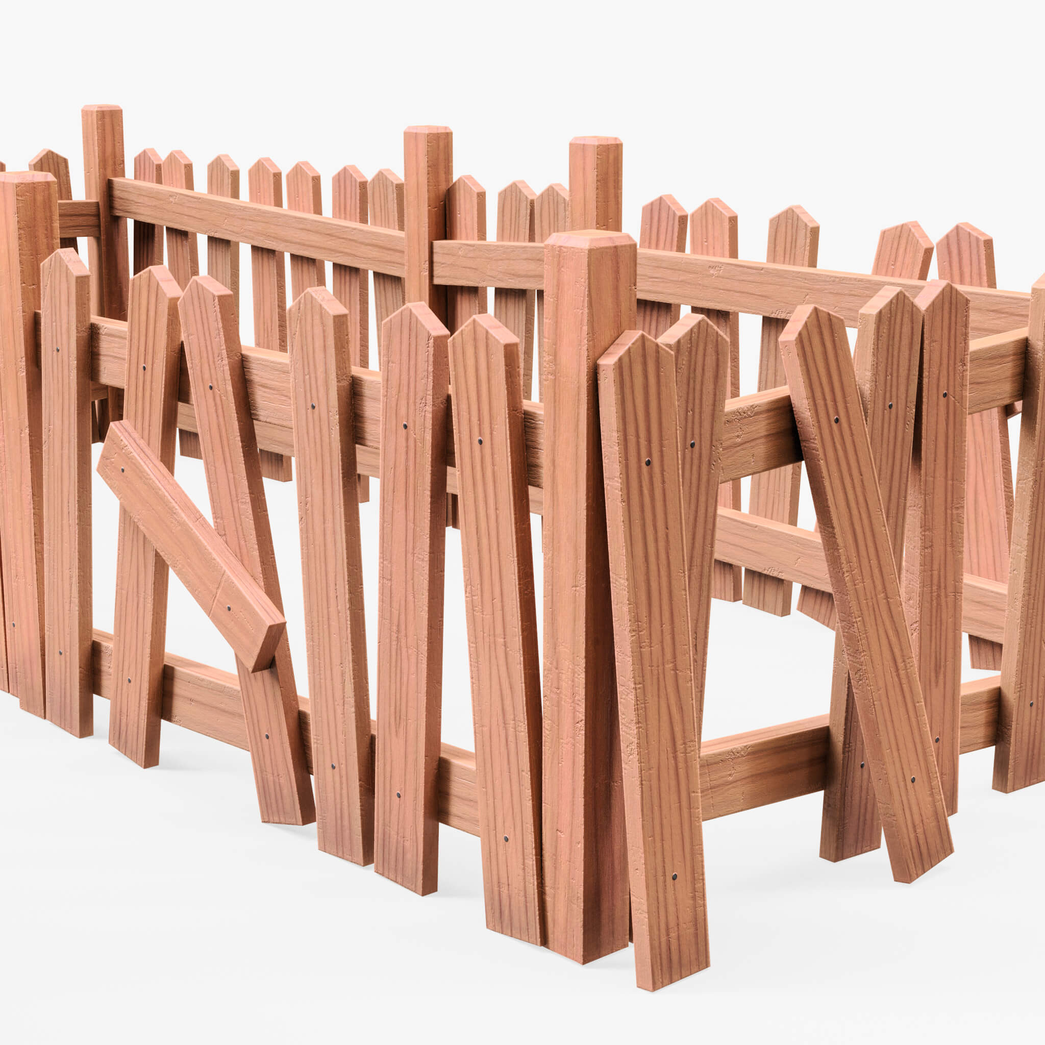 Wooden Fence - 3D Model by orange3dart