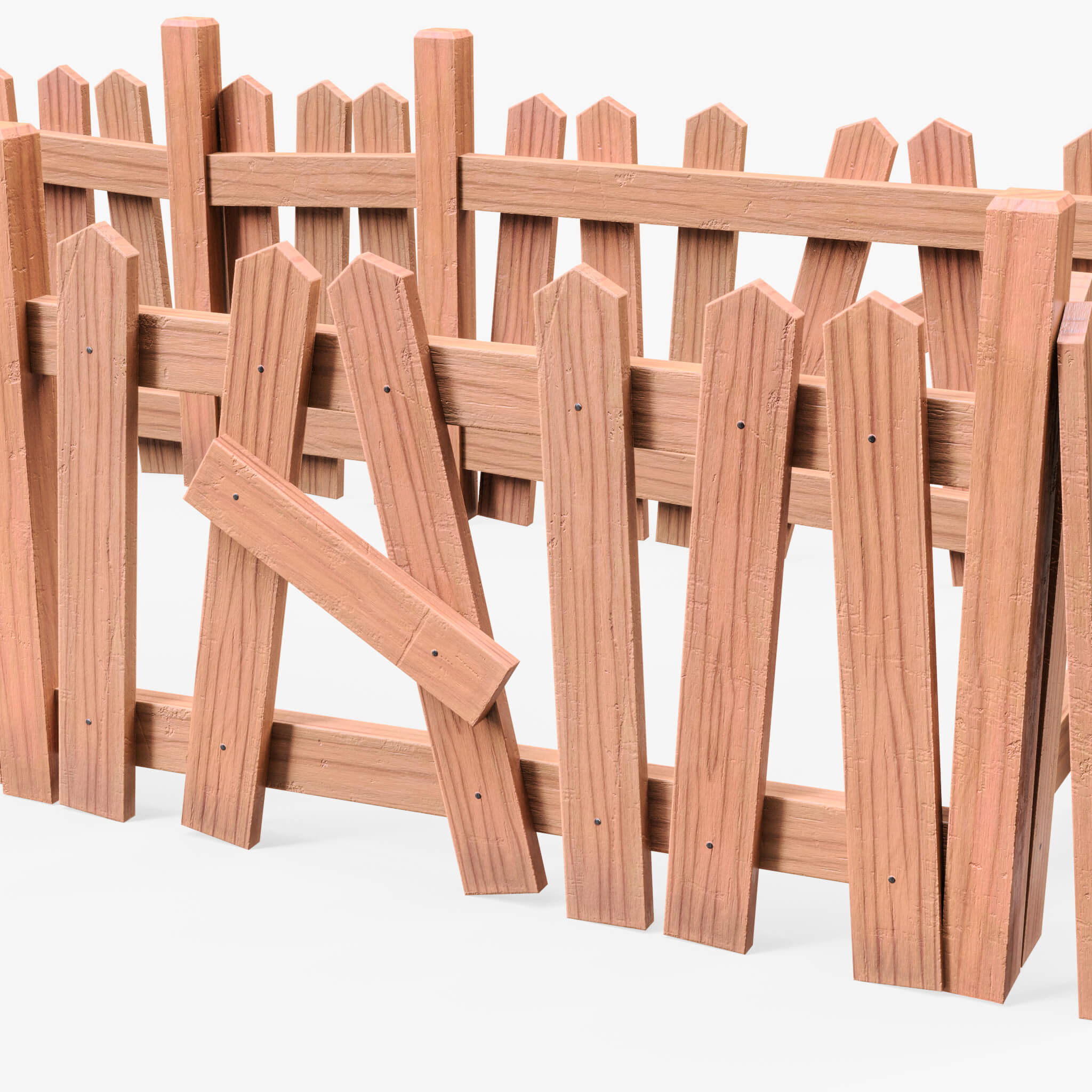 Wooden Fence - 3D Model by orange3dart