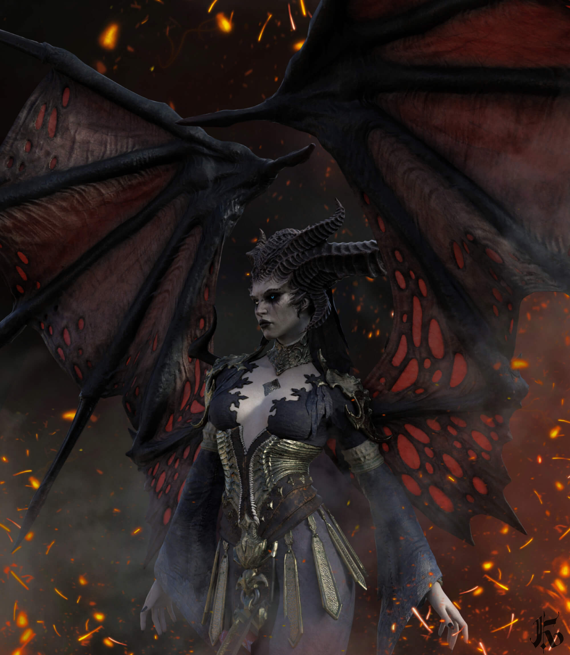 Lilith 3D Render, Digital Art by orenishi966