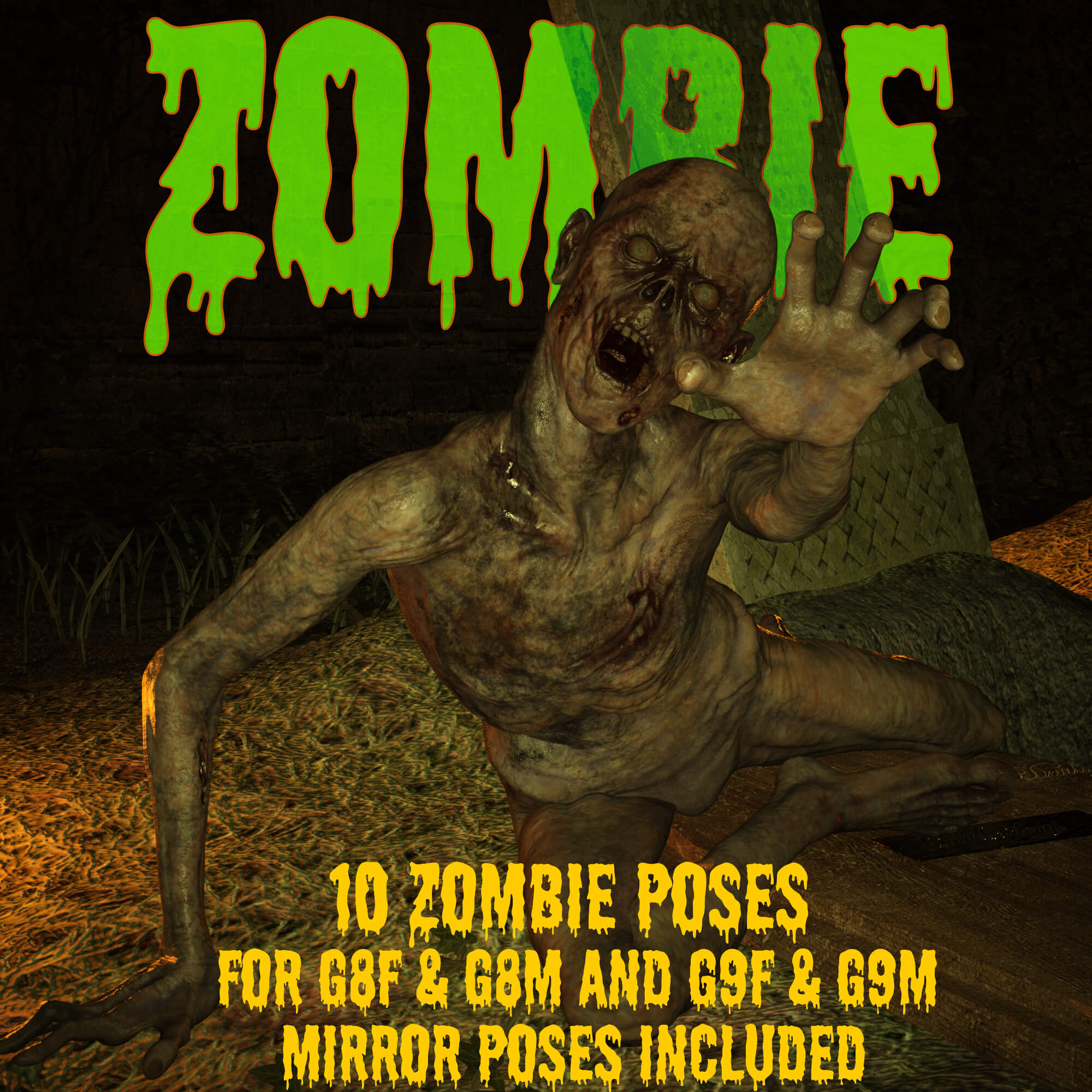 Zombie Halloween - Pose Pack For G8F,G8M,G9F,G9M Daz Content by orenishi966