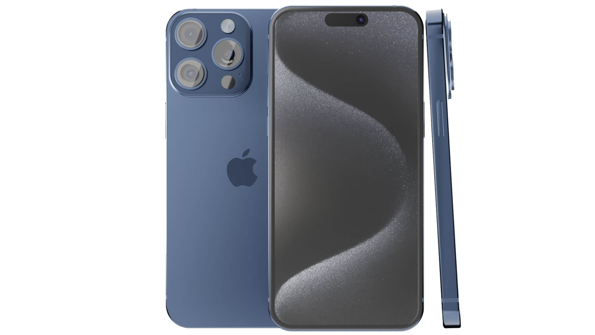 Apple iPhone 15 Pro Max Blue Titanium - 3D Model by Ottto3d